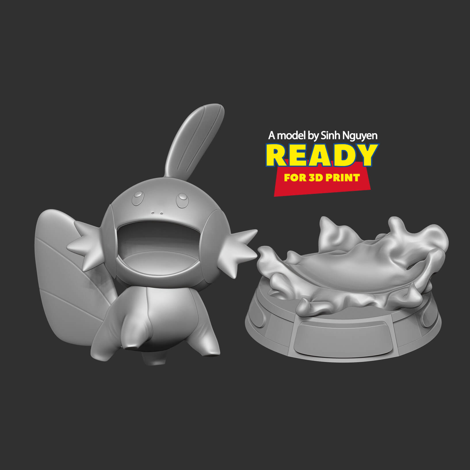 Shiny Mudkip - Pokemon Fanart Free 3D Model by Sinh Nguyen