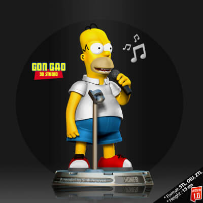Singer Homer - 3D Model by Sinh Nguyen