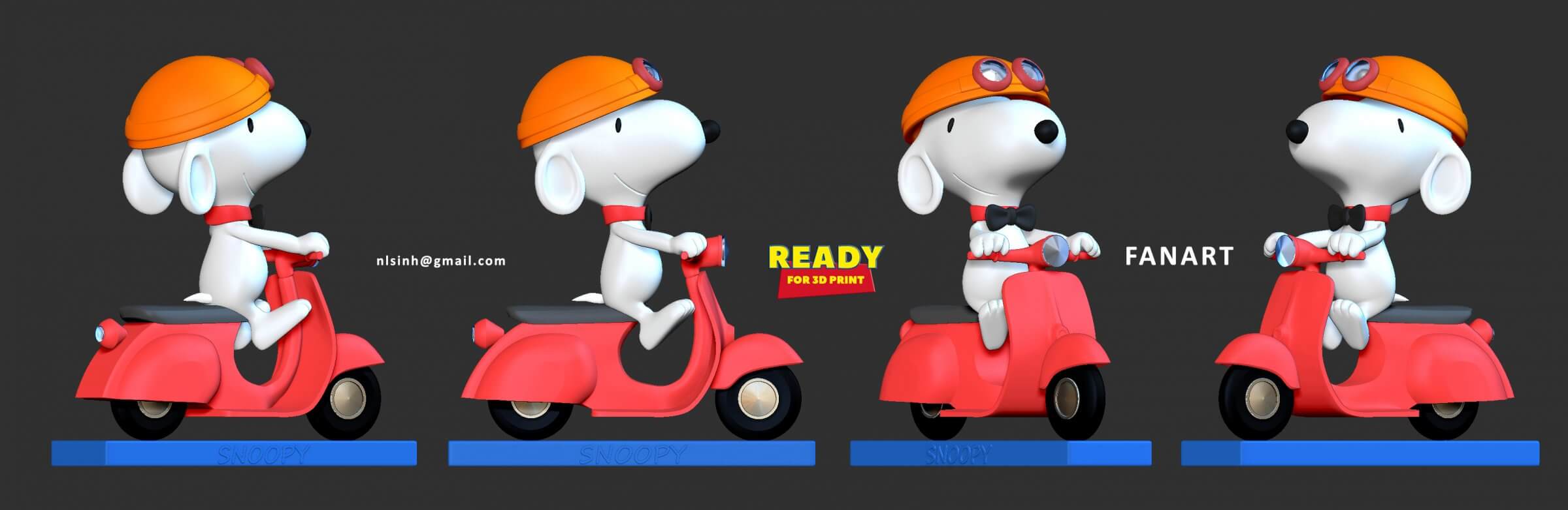 Snoopy Dog - 3D Model by Sinh Nguyen
