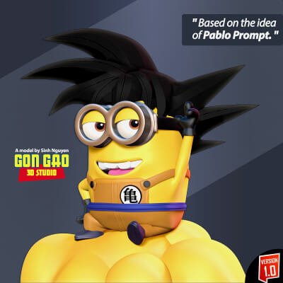Songoku Minion - 3D Model by Sinh Nguyen