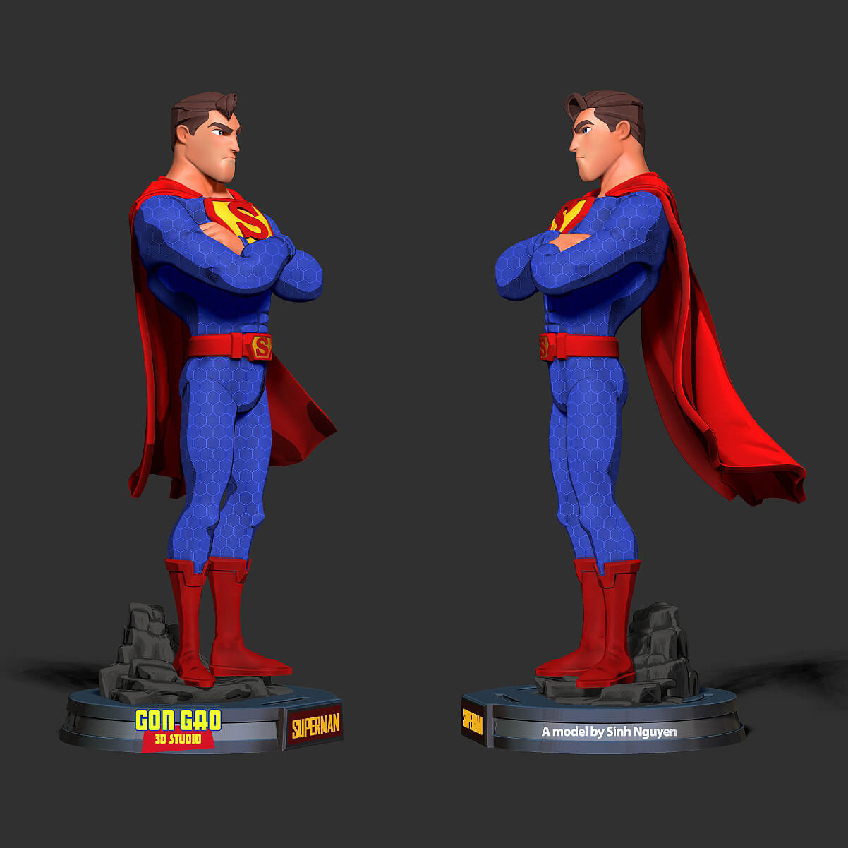 Superman Stylized 3D Fanart by Sinh Nguyen