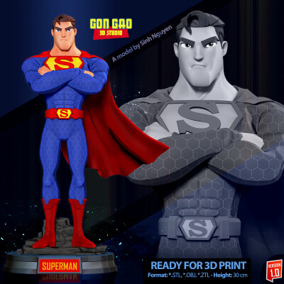 Superman Stylized 3D Fanart by Sinh Nguyen
