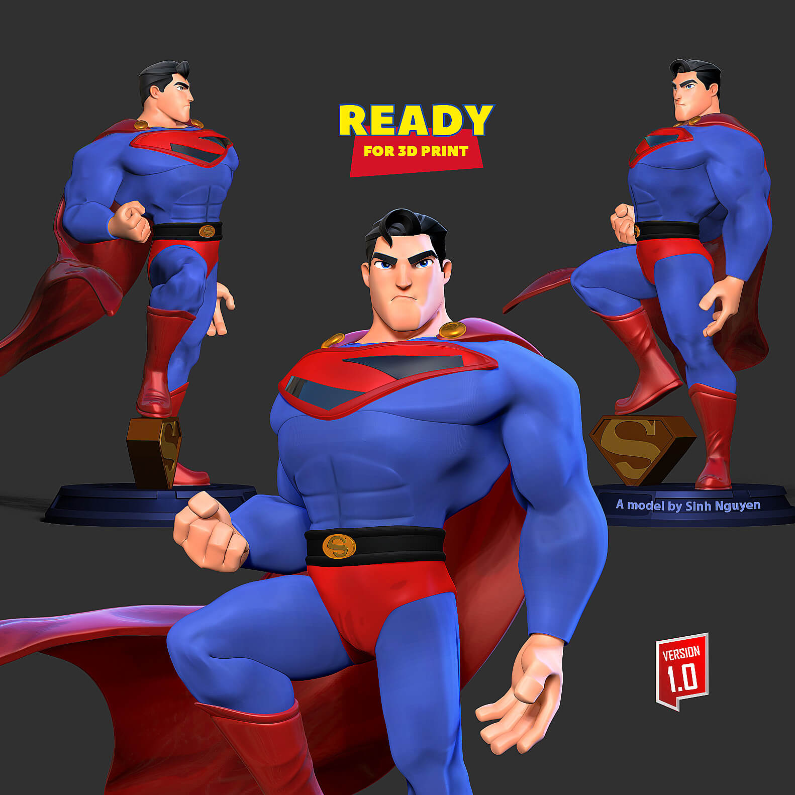 Superman Stylized - 3D Model by Sinh Nguyen