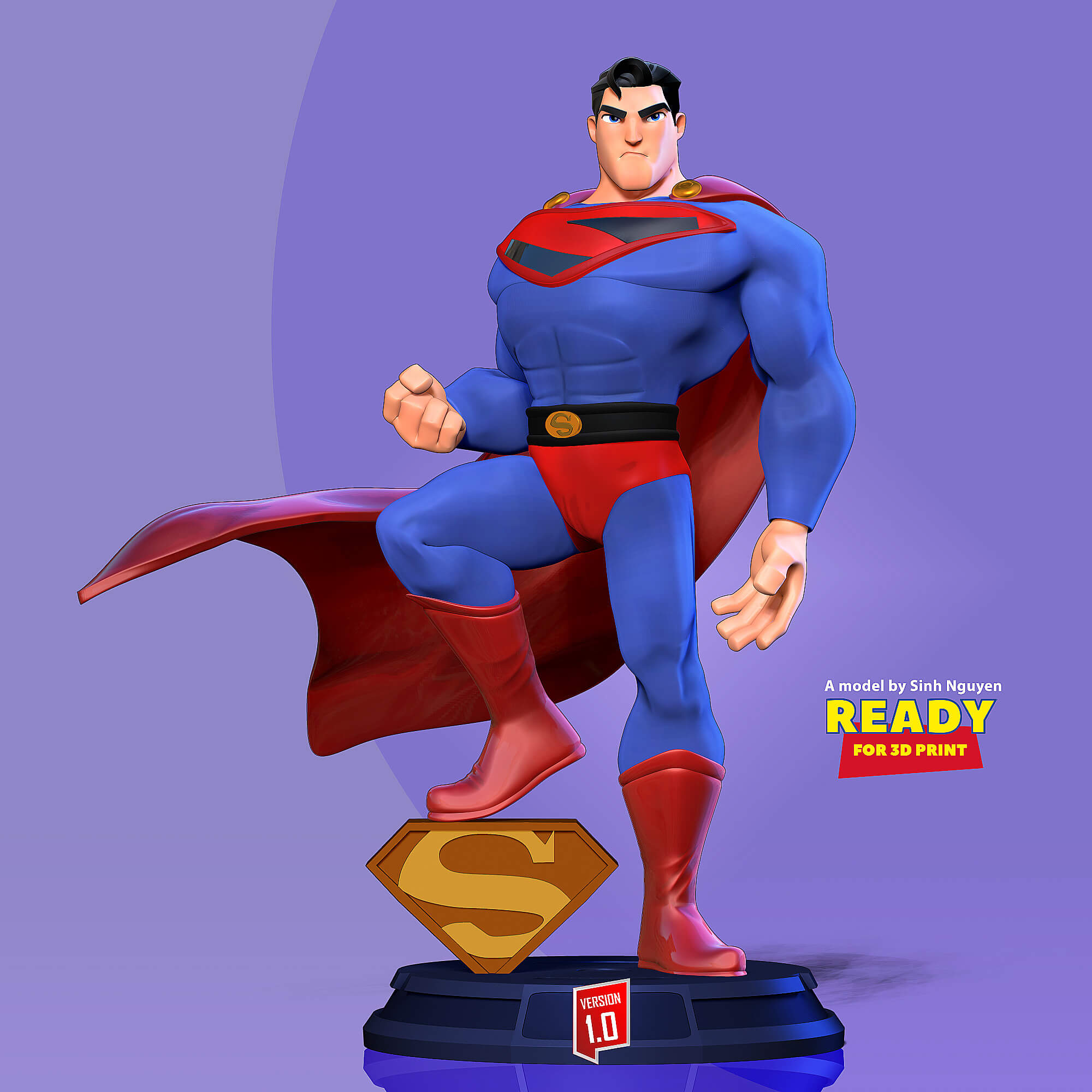 Superman Stylized - 3D Model by Sinh Nguyen