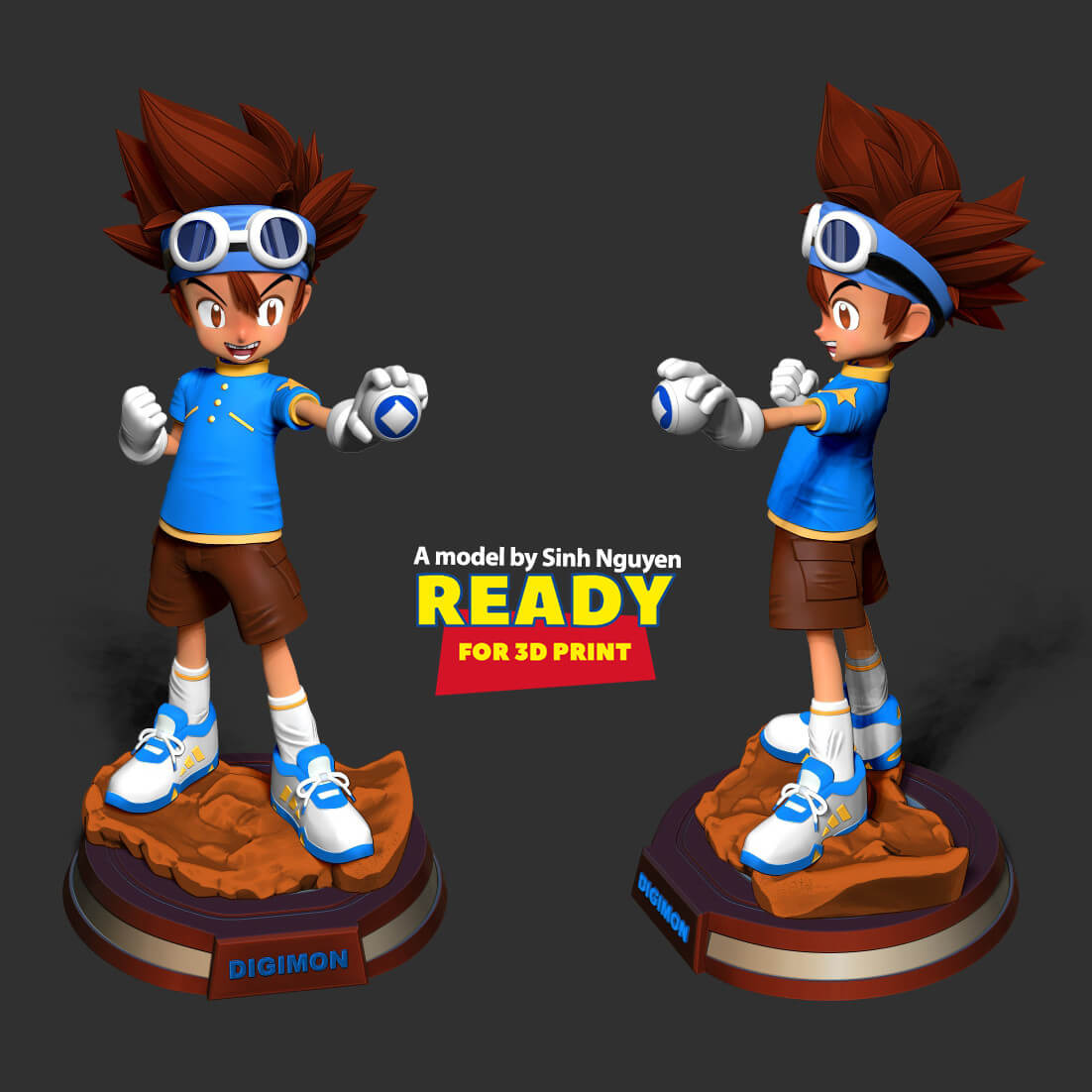 Taichi Yagami - Digimon Fanart 3D Model by Sinh Nguyen
