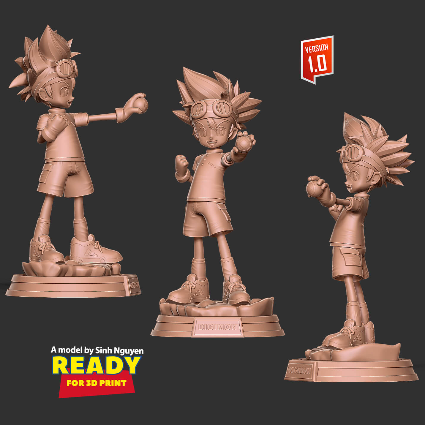 Taichi Yagami - Digimon Fanart 3D Model by Sinh Nguyen