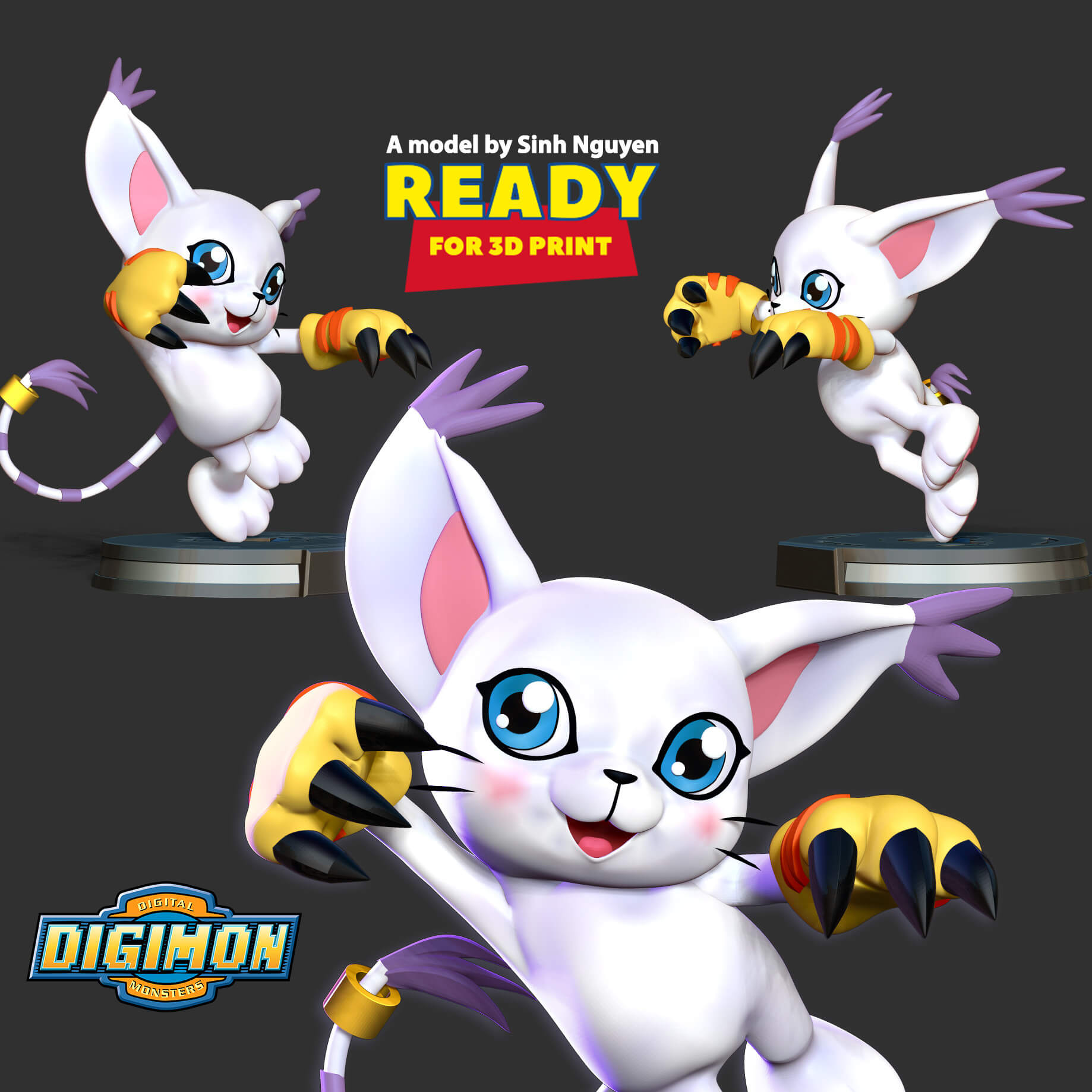 Tailmon - Digimon Adventure 3D Model by Sinh Nguyen