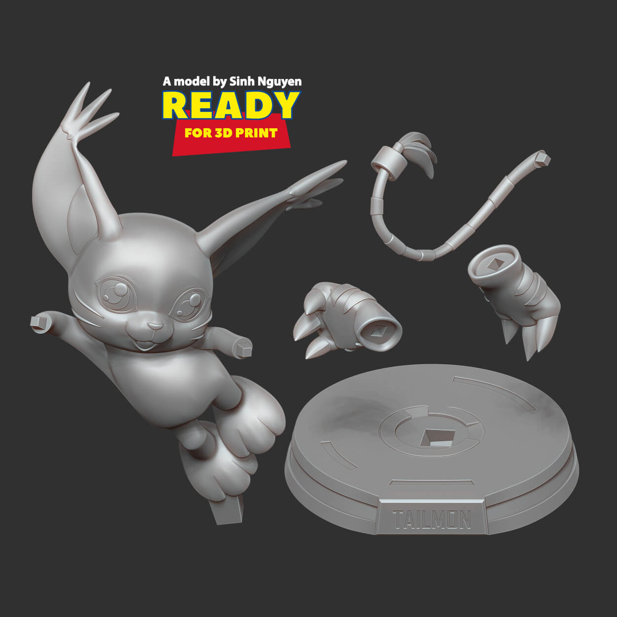 Tailmon - Digimon Adventure 3D Model by Sinh Nguyen