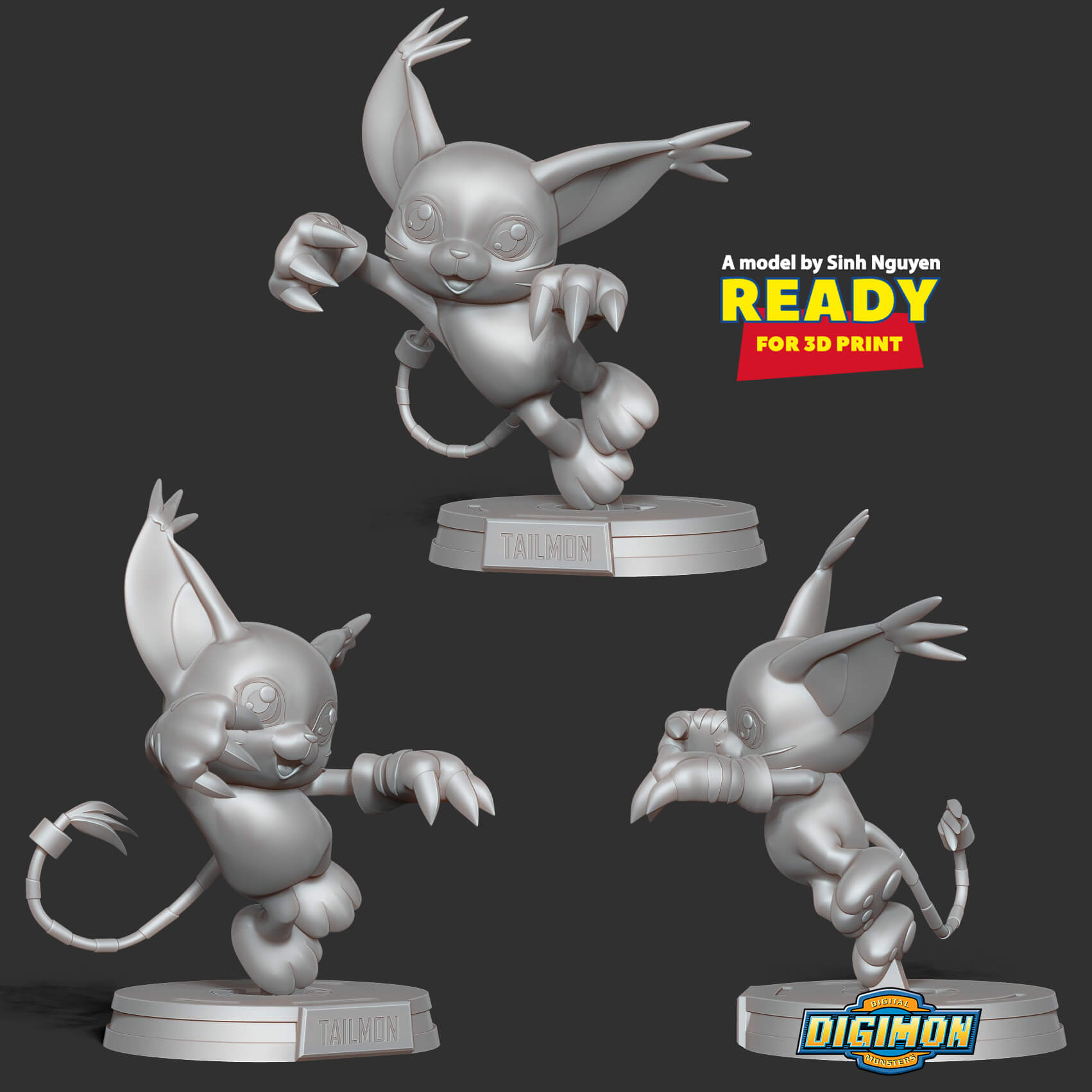 Tailmon - Digimon Adventure 3D Model by Sinh Nguyen