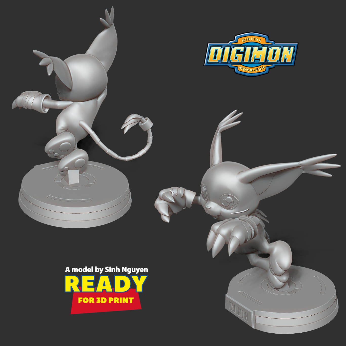 Tailmon - Digimon Adventure 3D Model by Sinh Nguyen