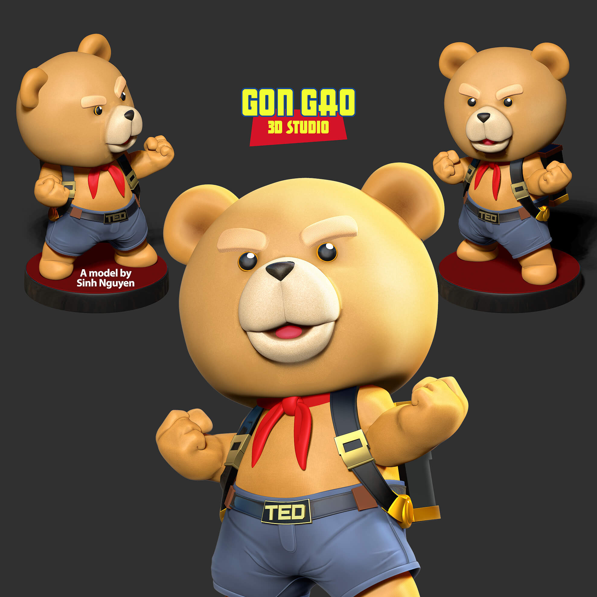 Ted The Bear - 3D Model by Sinh Nguyen