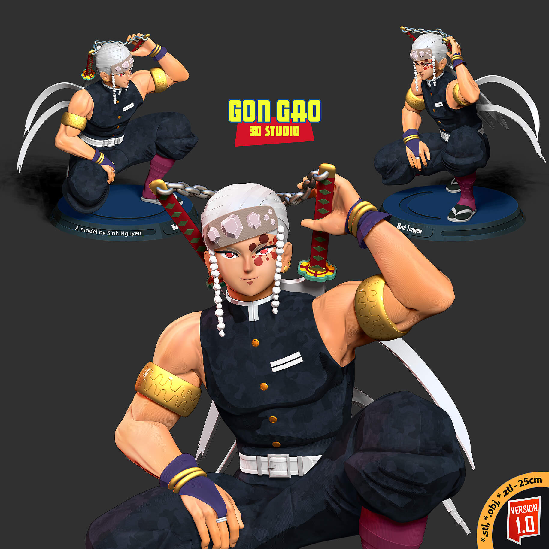 Tengen Uzui - Demon Slayer 3D Model by Sinh Nguyen