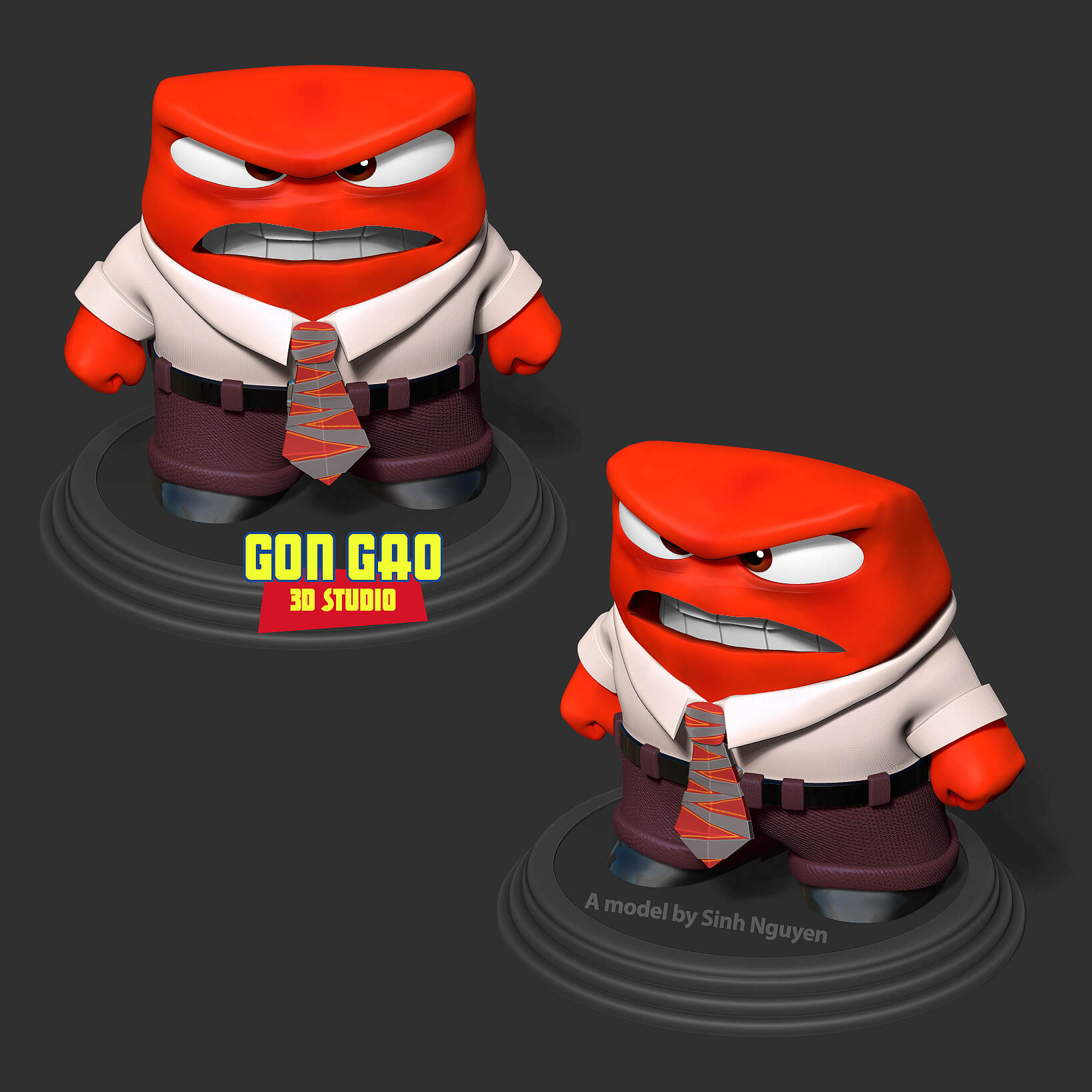 The Rage of Anger - Inside Out 2 Fanart 3D Model by Sinh Nguyen