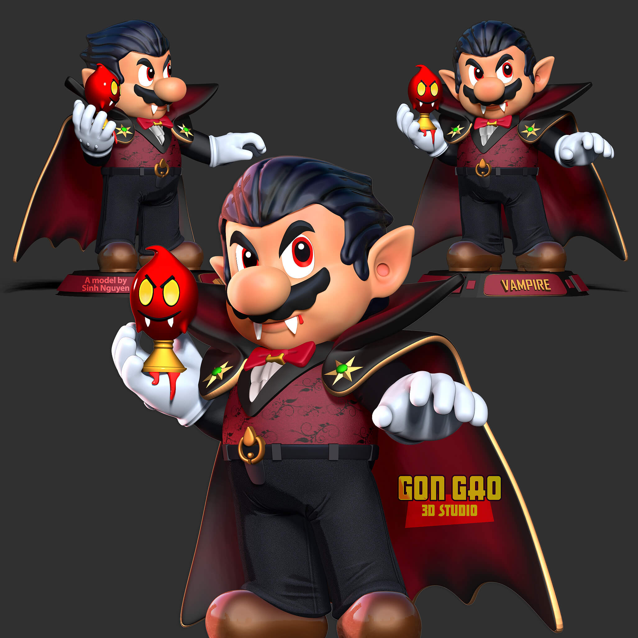 Vampire Super Mario - 3D Model by Sinh Nguyen