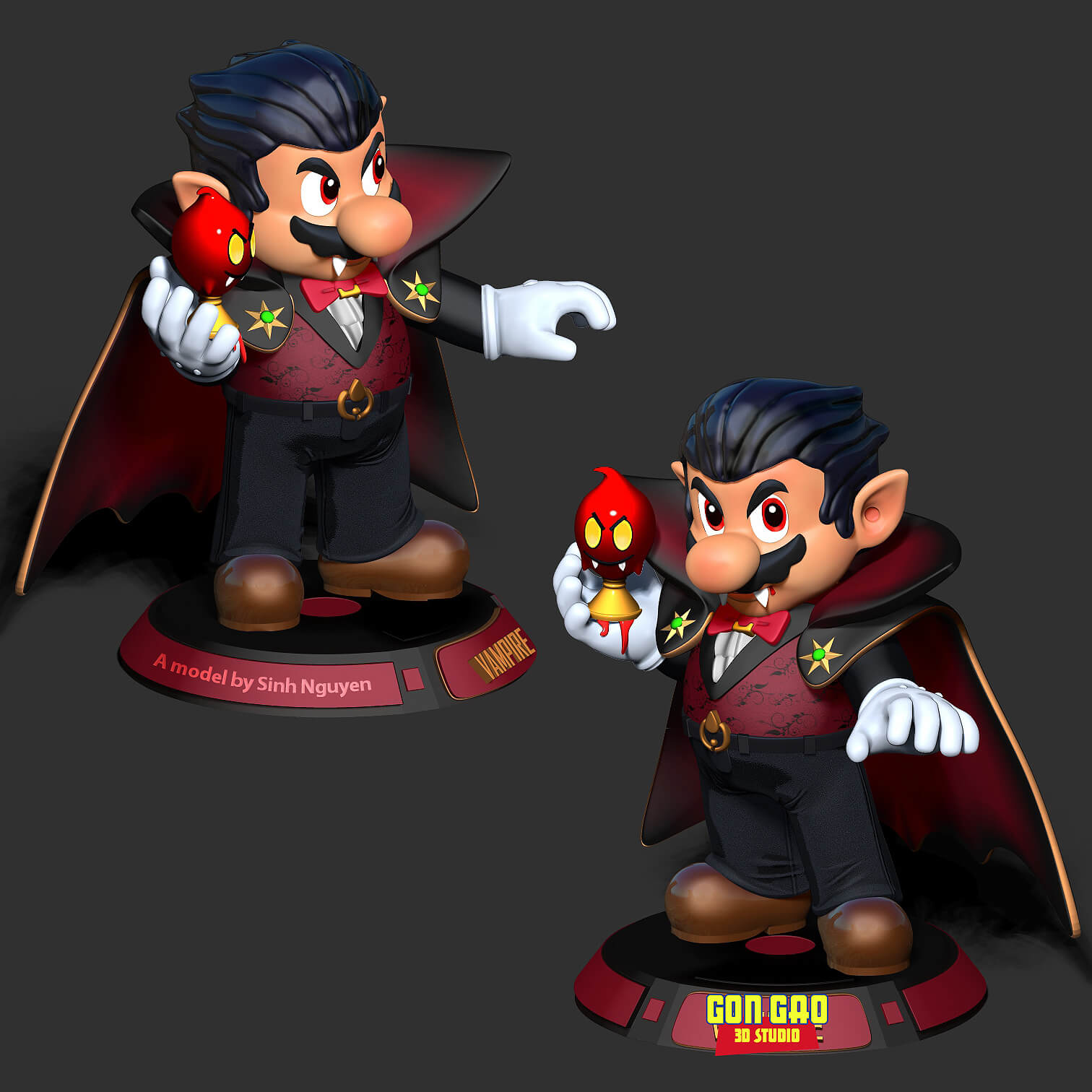 Vampire Super Mario - 3D Model by Sinh Nguyen