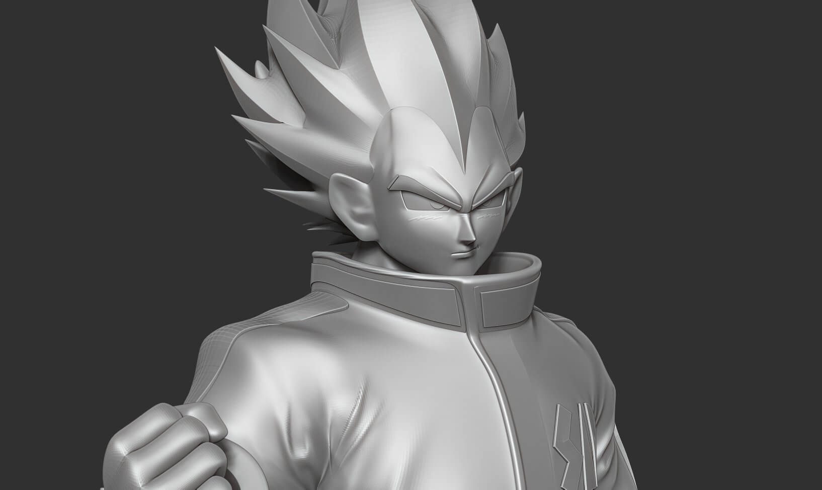 Vegeta In A Green Coat - 3D Model by Sinh Nguyen