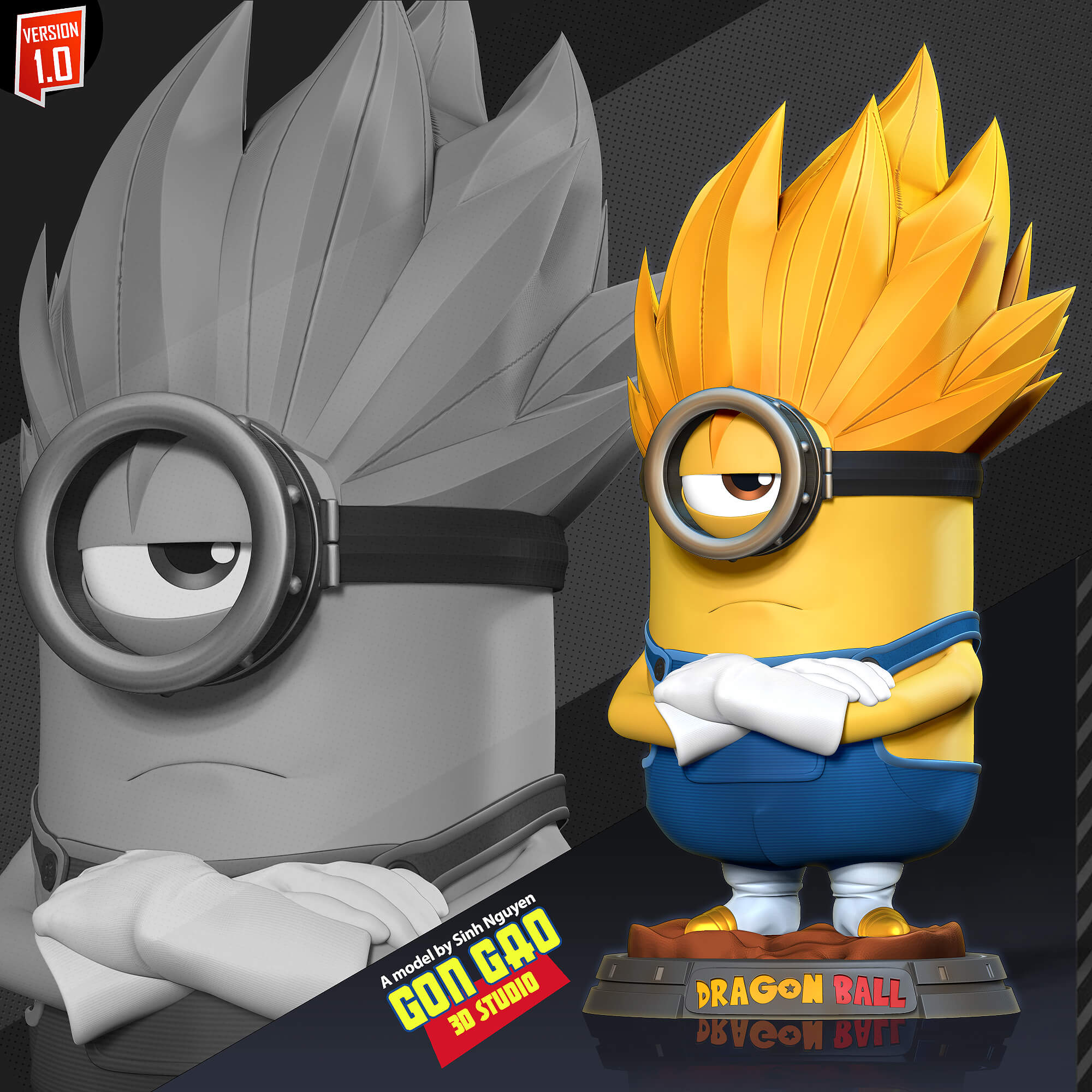 Vegeta Minion - 3D Model by Sinh Nguyen