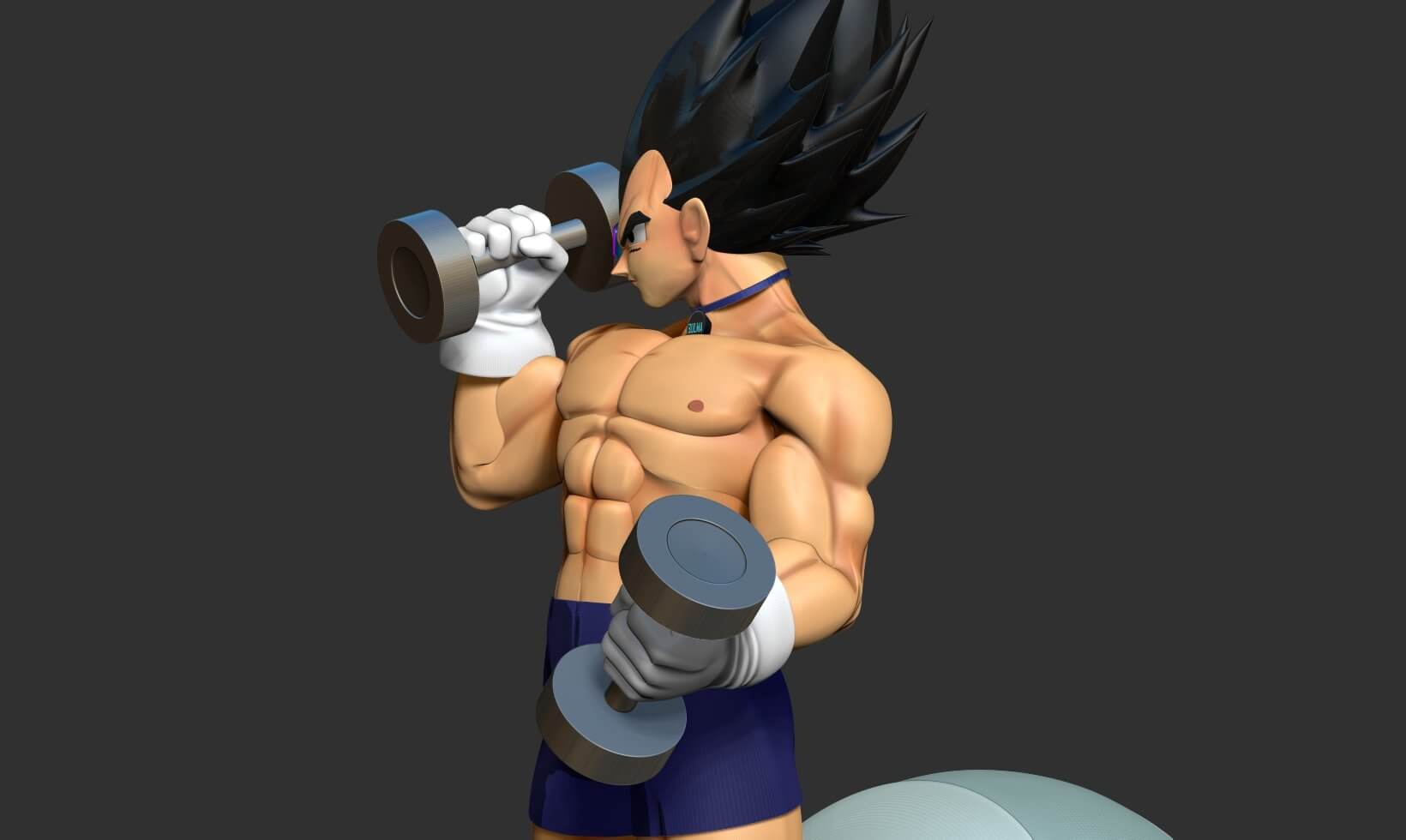 Vegeta with Gym - 3D Model by Sinh Nguyen