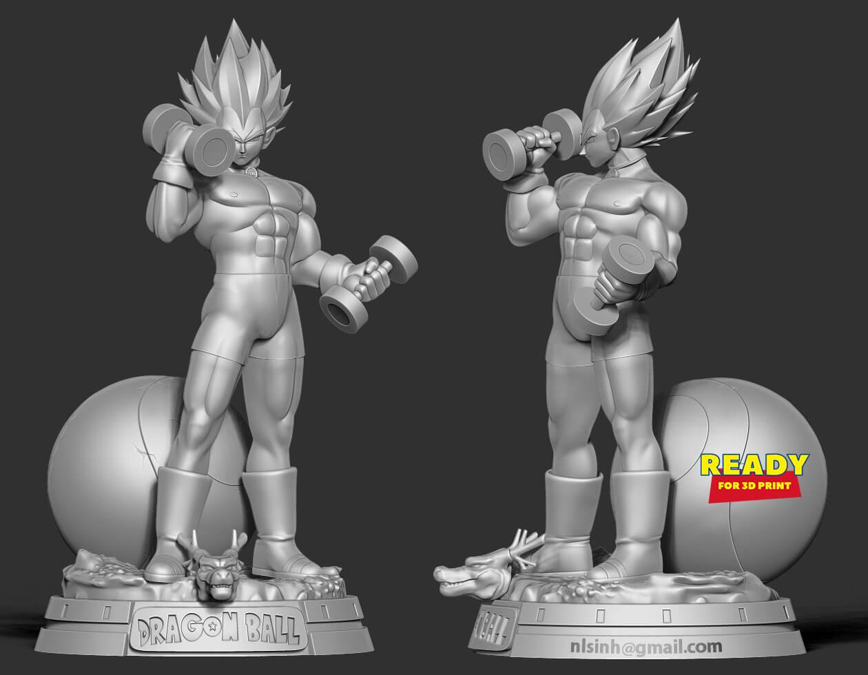 Vegeta with Gym - 3D Model by Sinh Nguyen