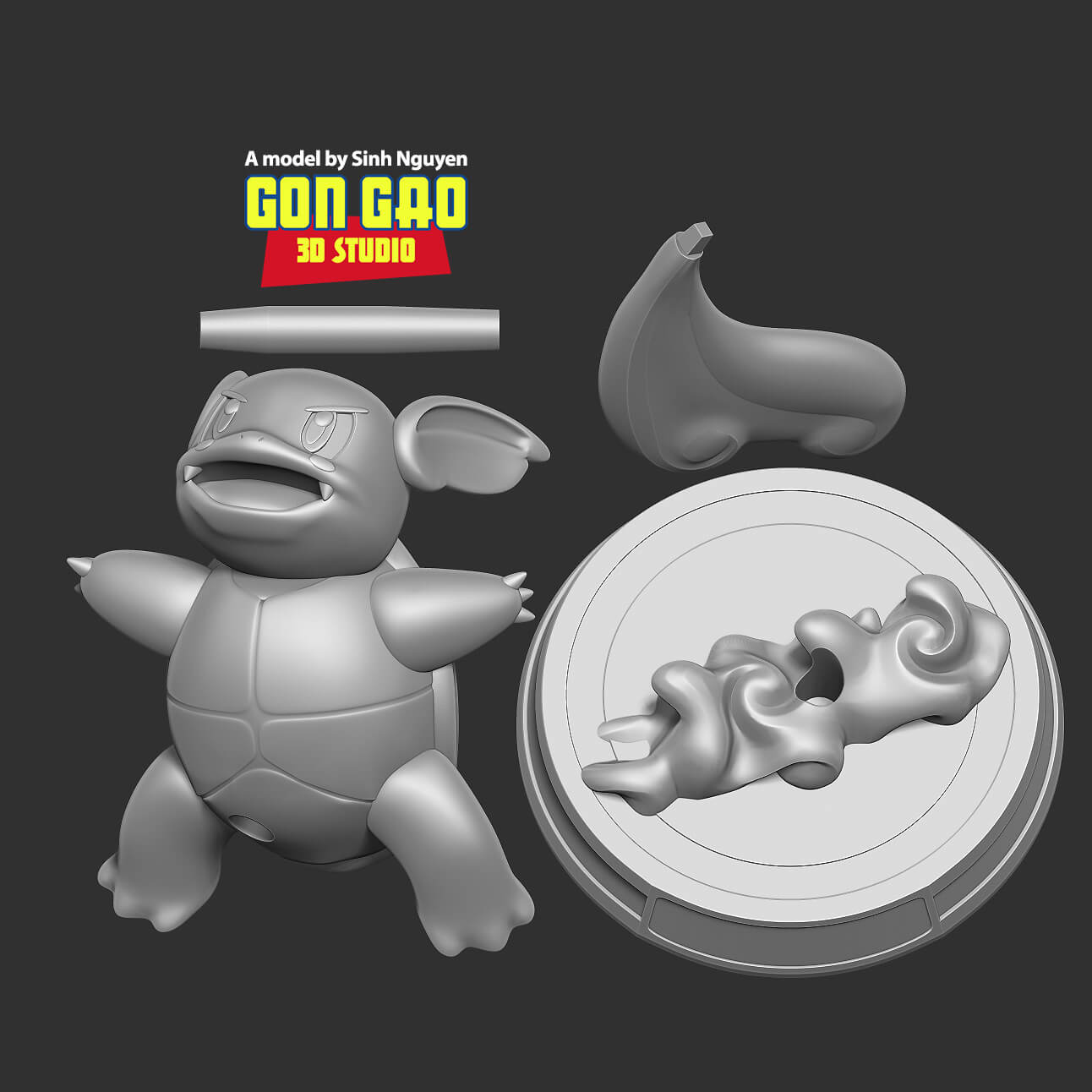 Wartortle - Pokemon Fanart 3D Model by Sinh Nguyen