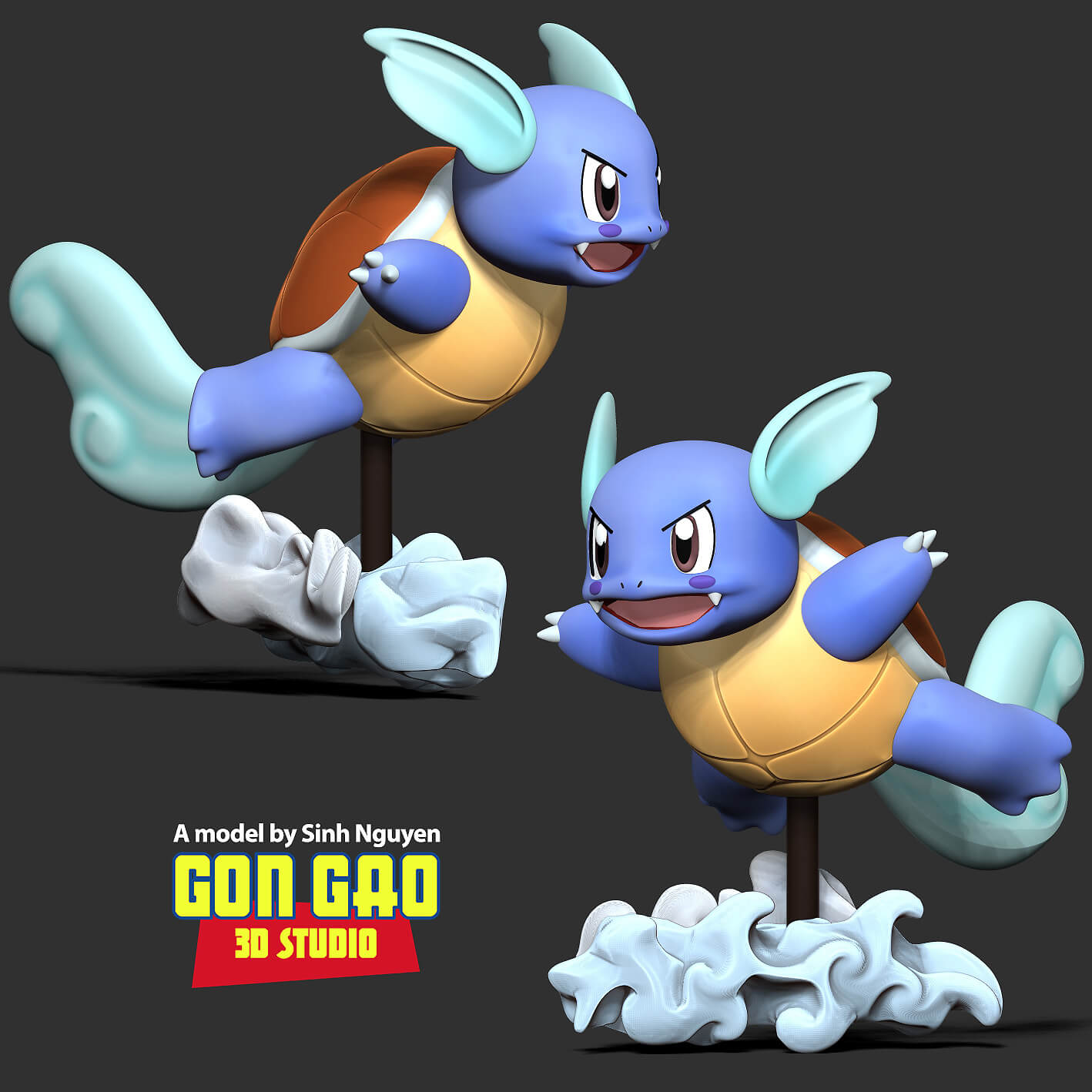 Wartortle - Pokemon Fanart 3D Model by Sinh Nguyen