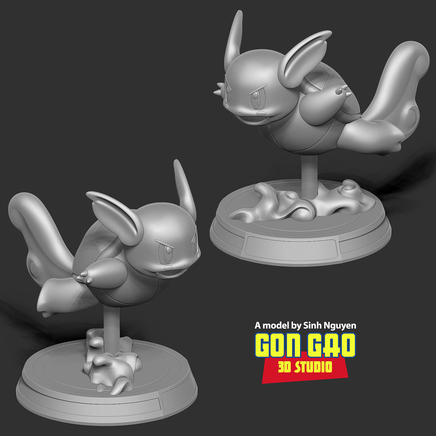 Wartortle - Pokemon Fanart 3D Model by Sinh Nguyen