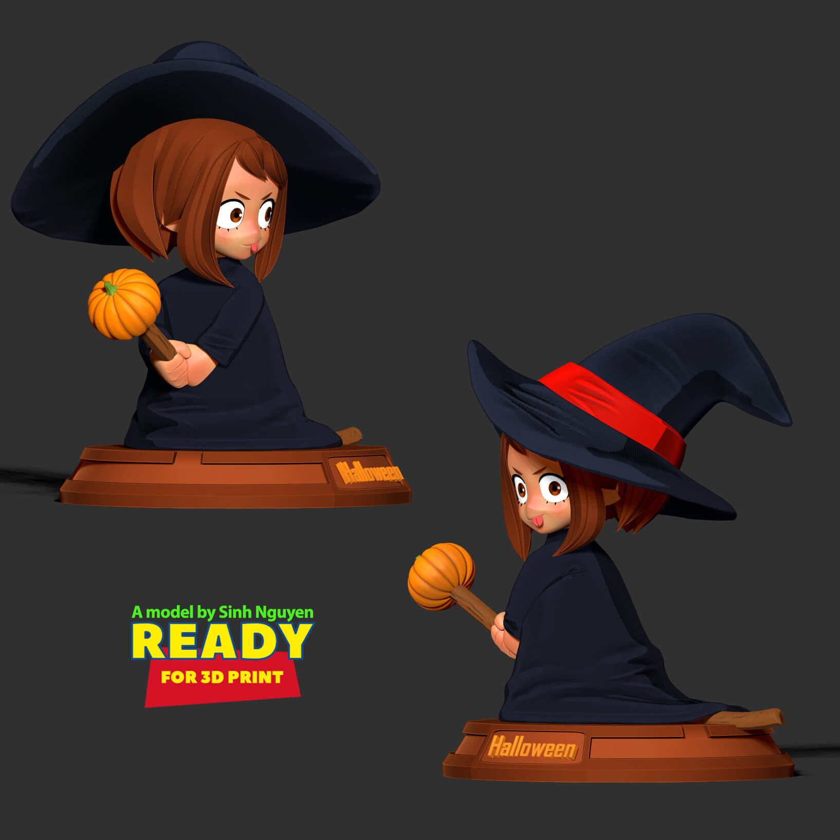 Witch Chibi - 3D Model by Sinh Nguyen