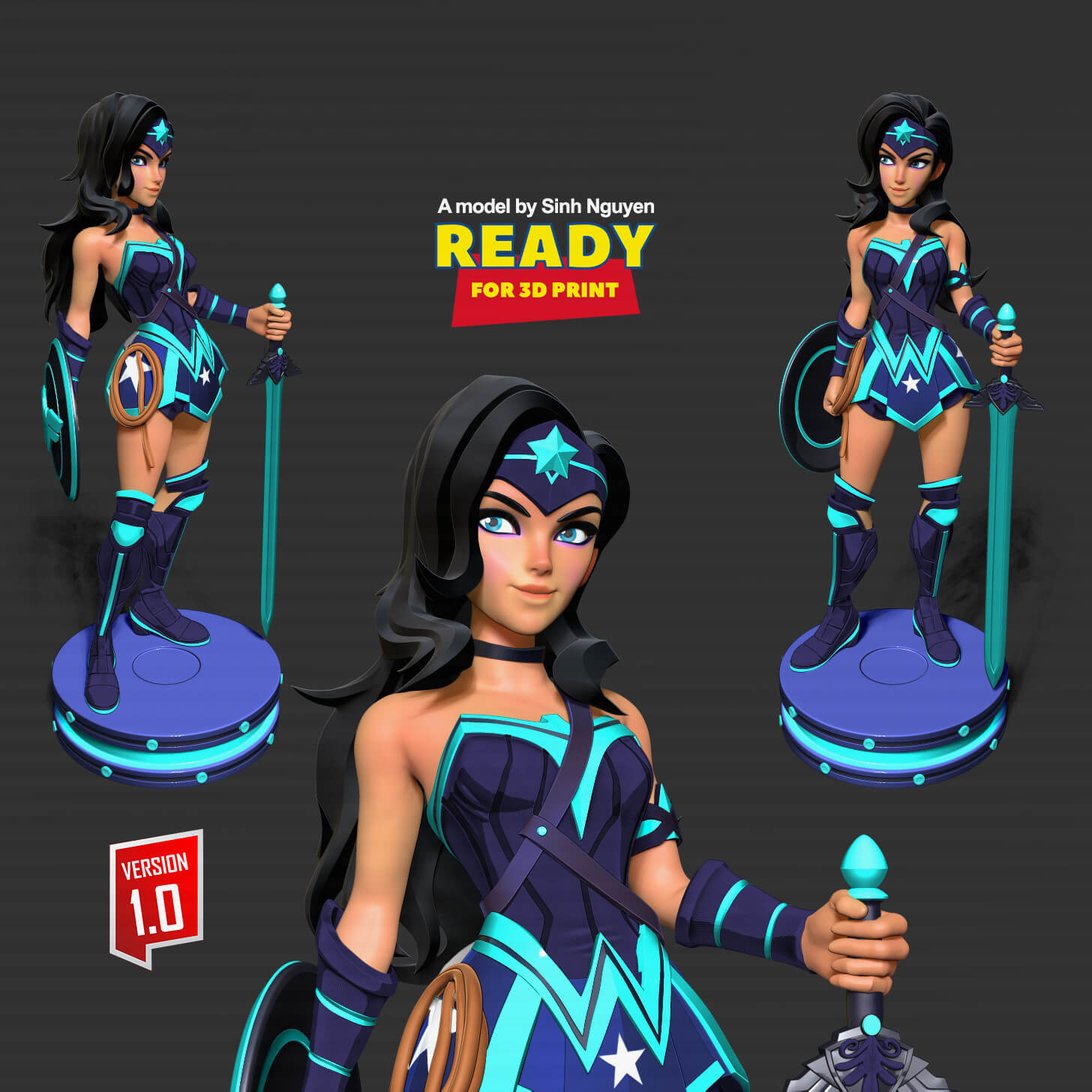 Wonder Woman - Multiversus Fanart 3D Model by Sinh Nguyen