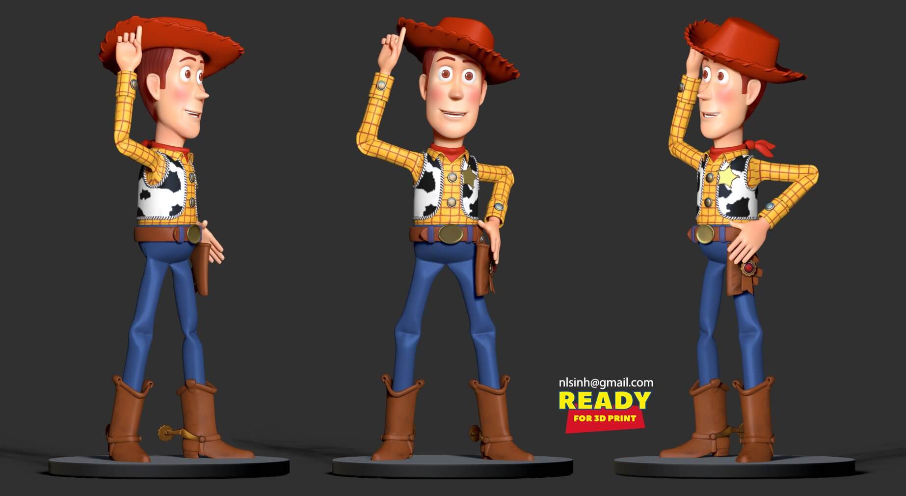Woody - Toy Story Fanart 3D Model by Sinh Nguyen