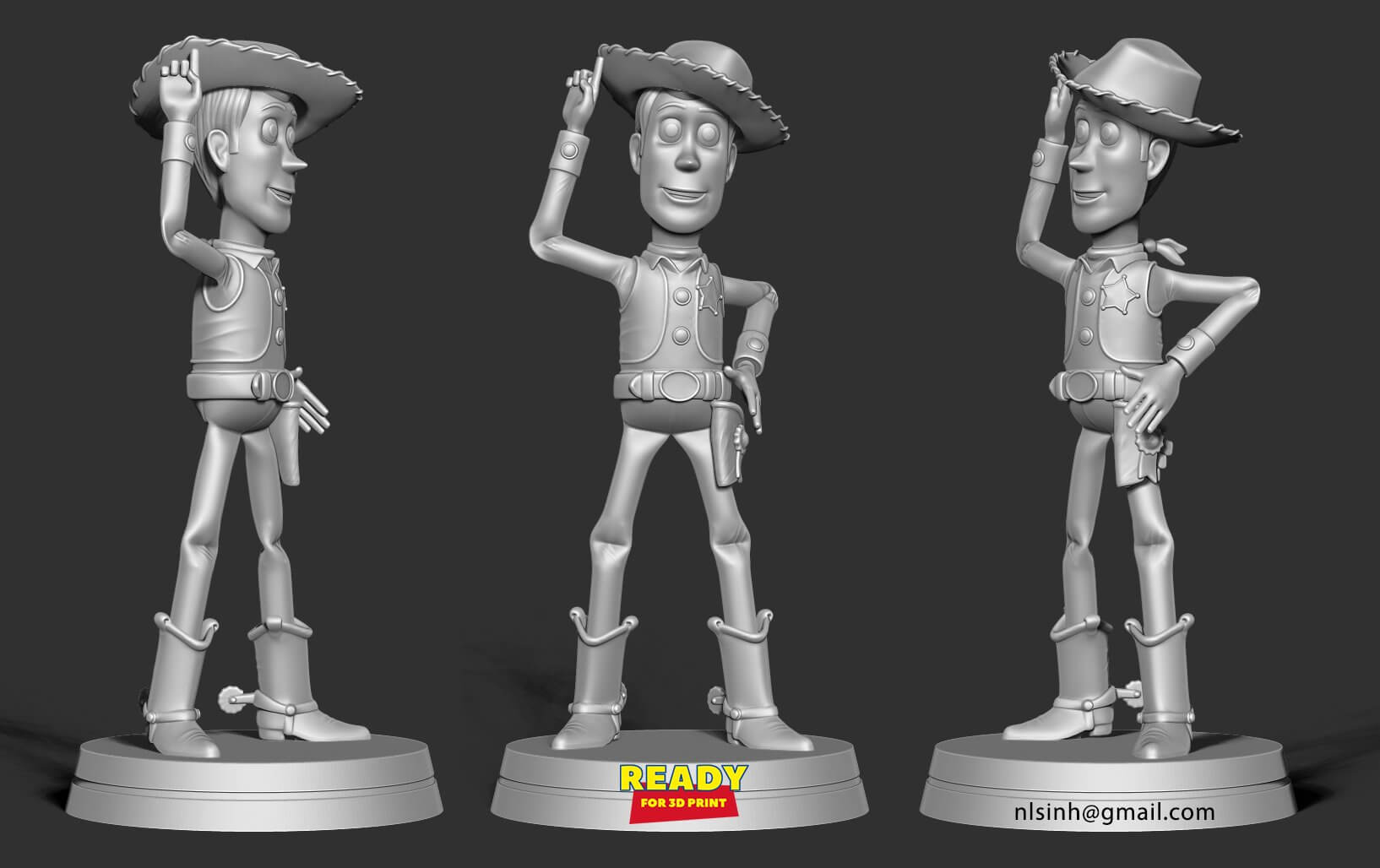 Woody - Toy Story Fanart 3D Model by Sinh Nguyen
