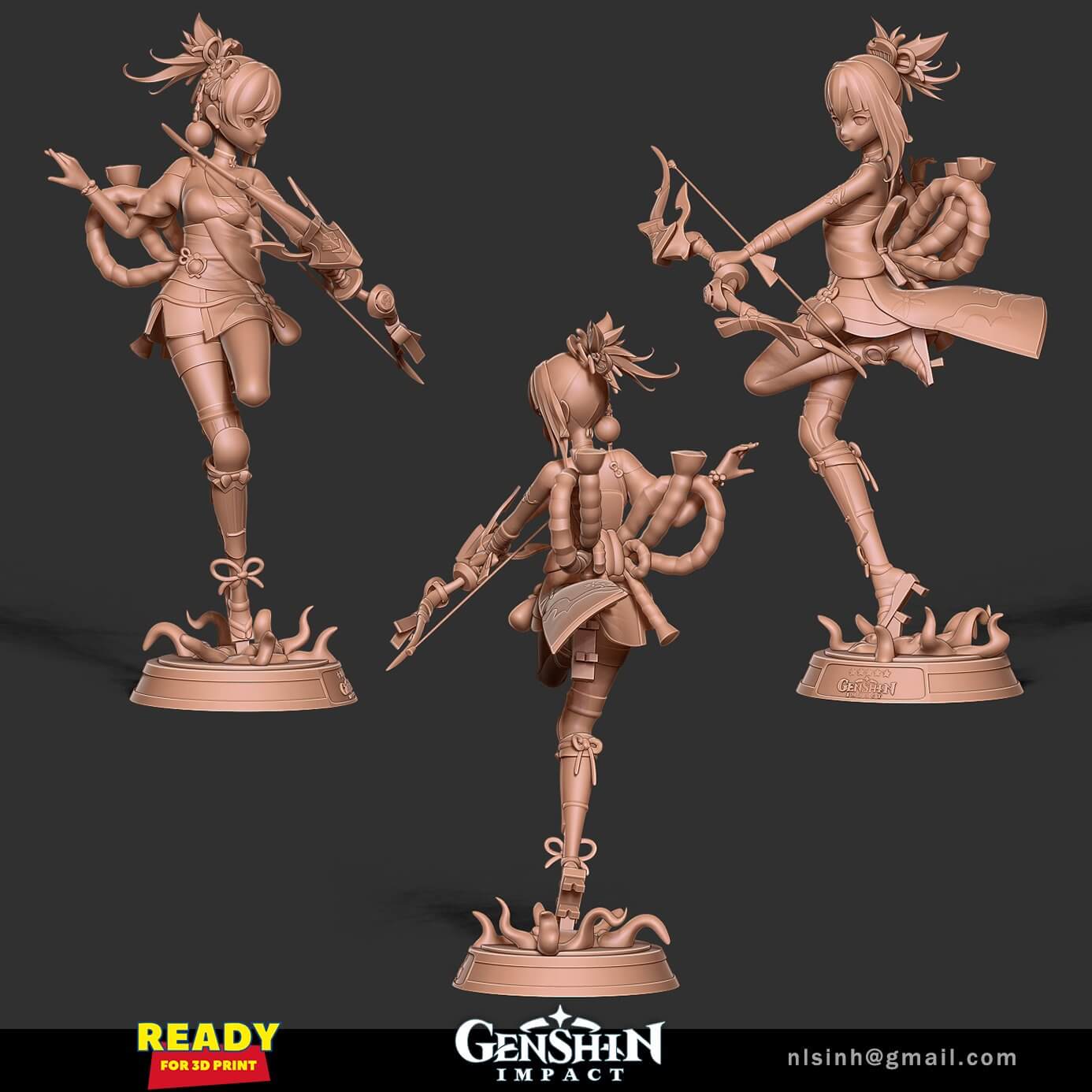 Yoimiya - Genshin Impact Fanart 3D Model by Sinh Nguyen