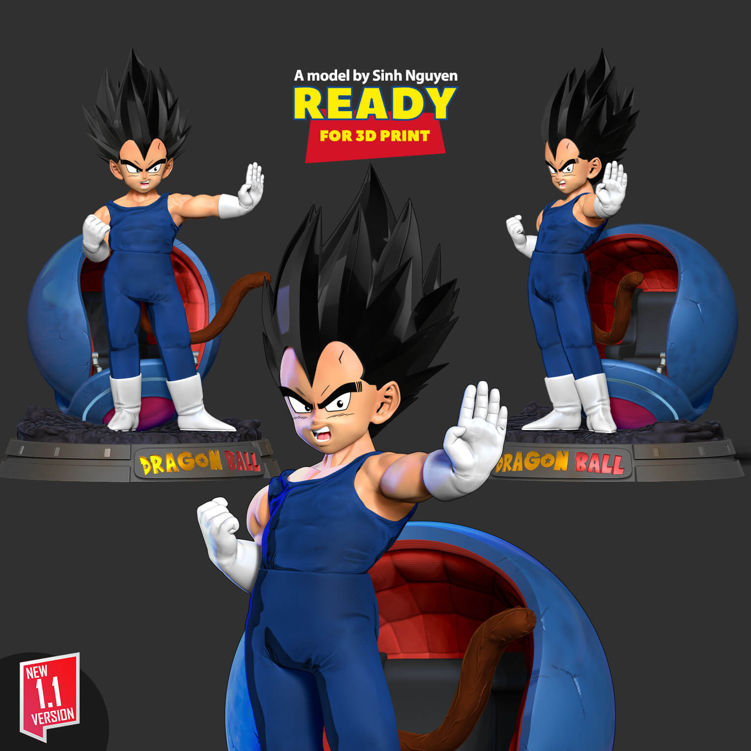 Young Vegeta - 3D Model by Sinh Nguyen