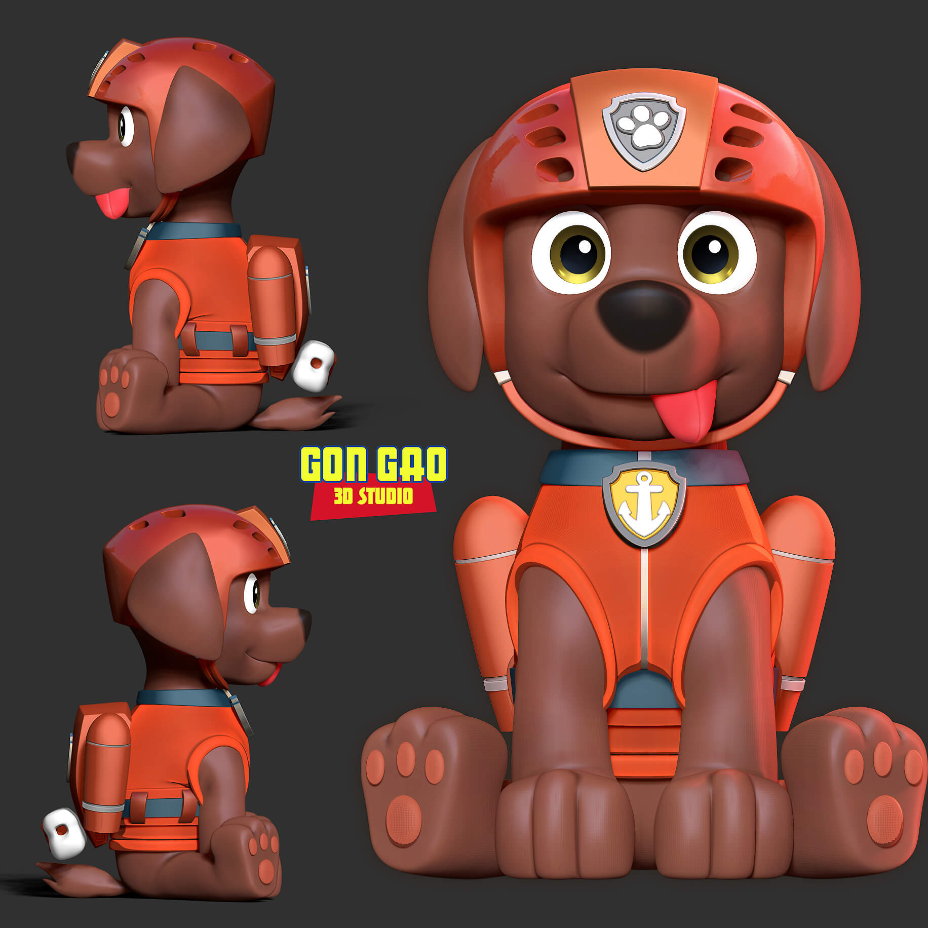 Zuma - Paw Patrol Fanart 3D Model by Sinh Nguyen