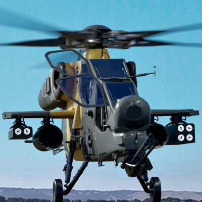 ATAK T129 Helicopter Rigged with Cocpit Changeable DecalText - 3D Model ...