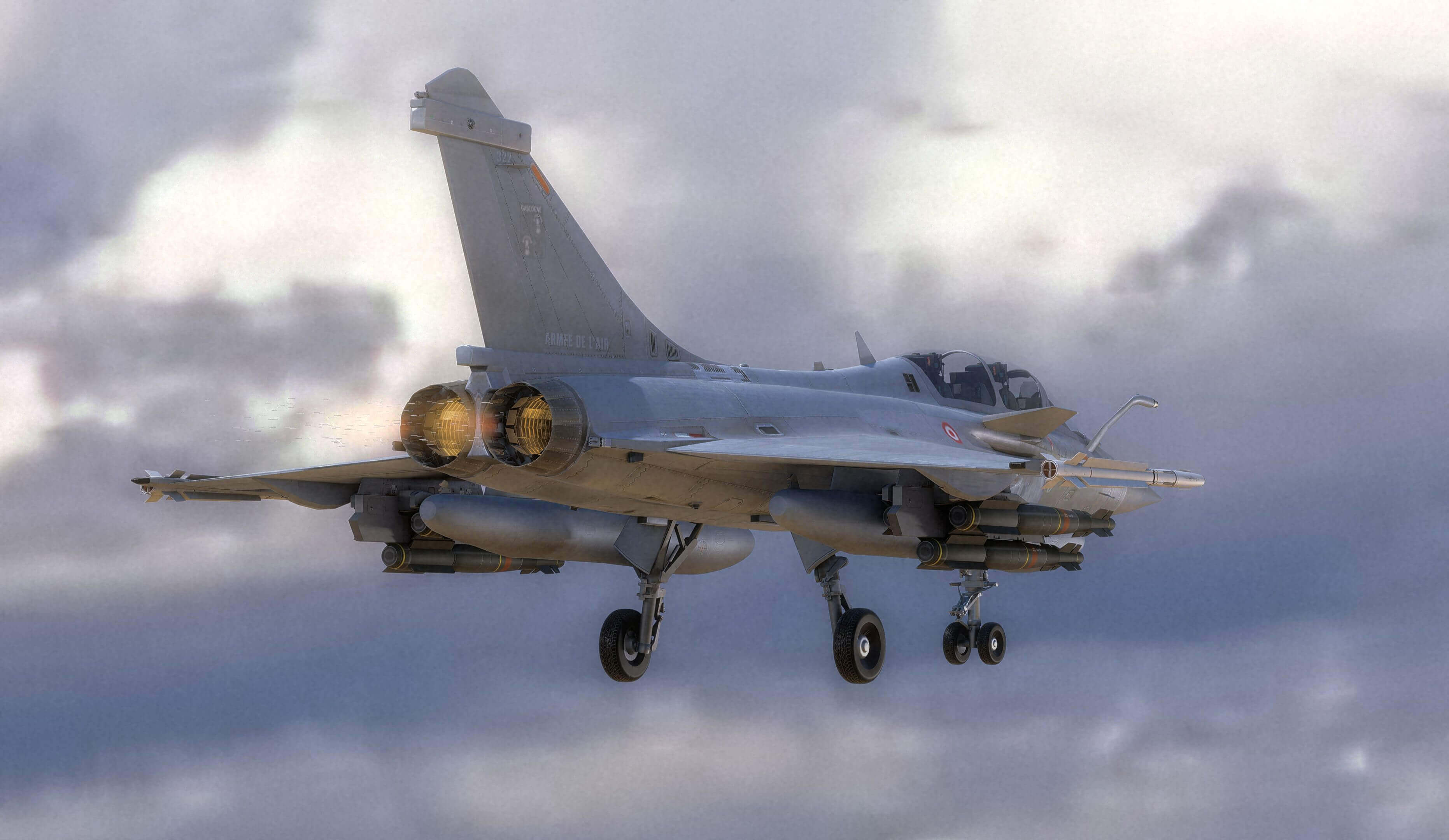 Dassault Rafale B - Rigged - High Resolution Cockpit 3D Model by Sirios-3D