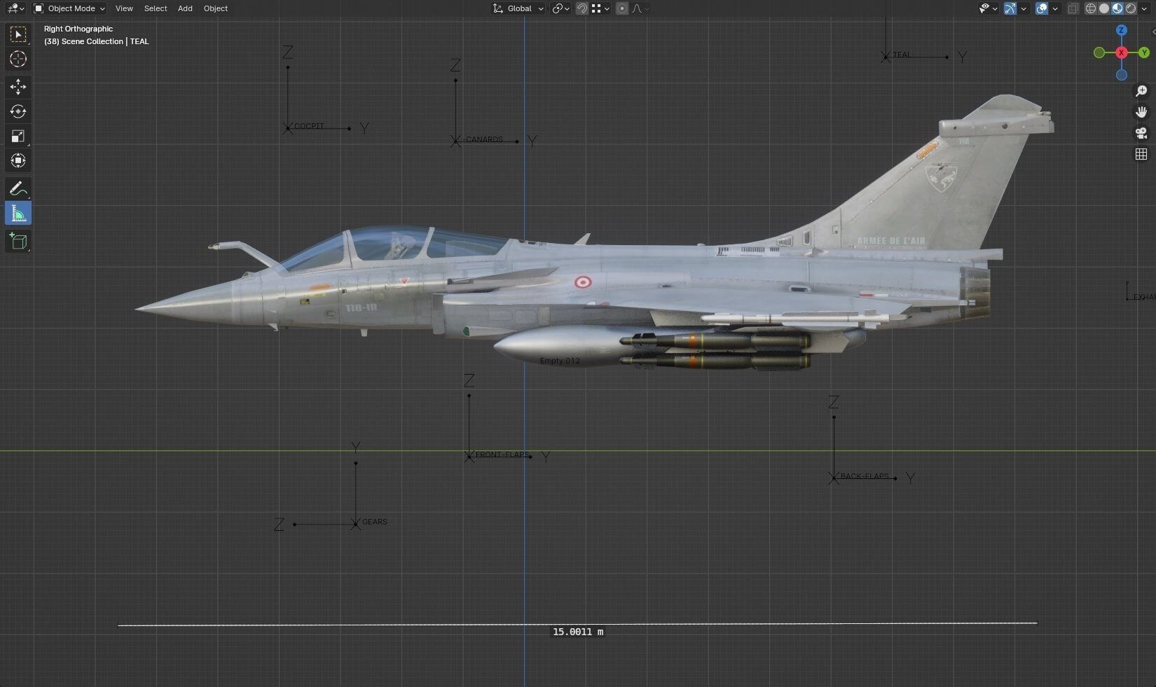 Dassault Rafale C - Rigged - High Resolution Cockpit 3D Model by Sirios-3D