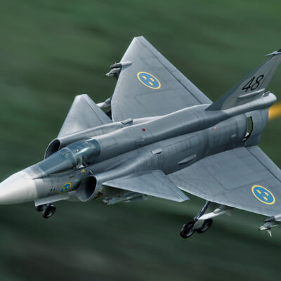 Saab 37 Viggen Fully Rigged with Cockpit Multi Decal Text - 3D Model by ...