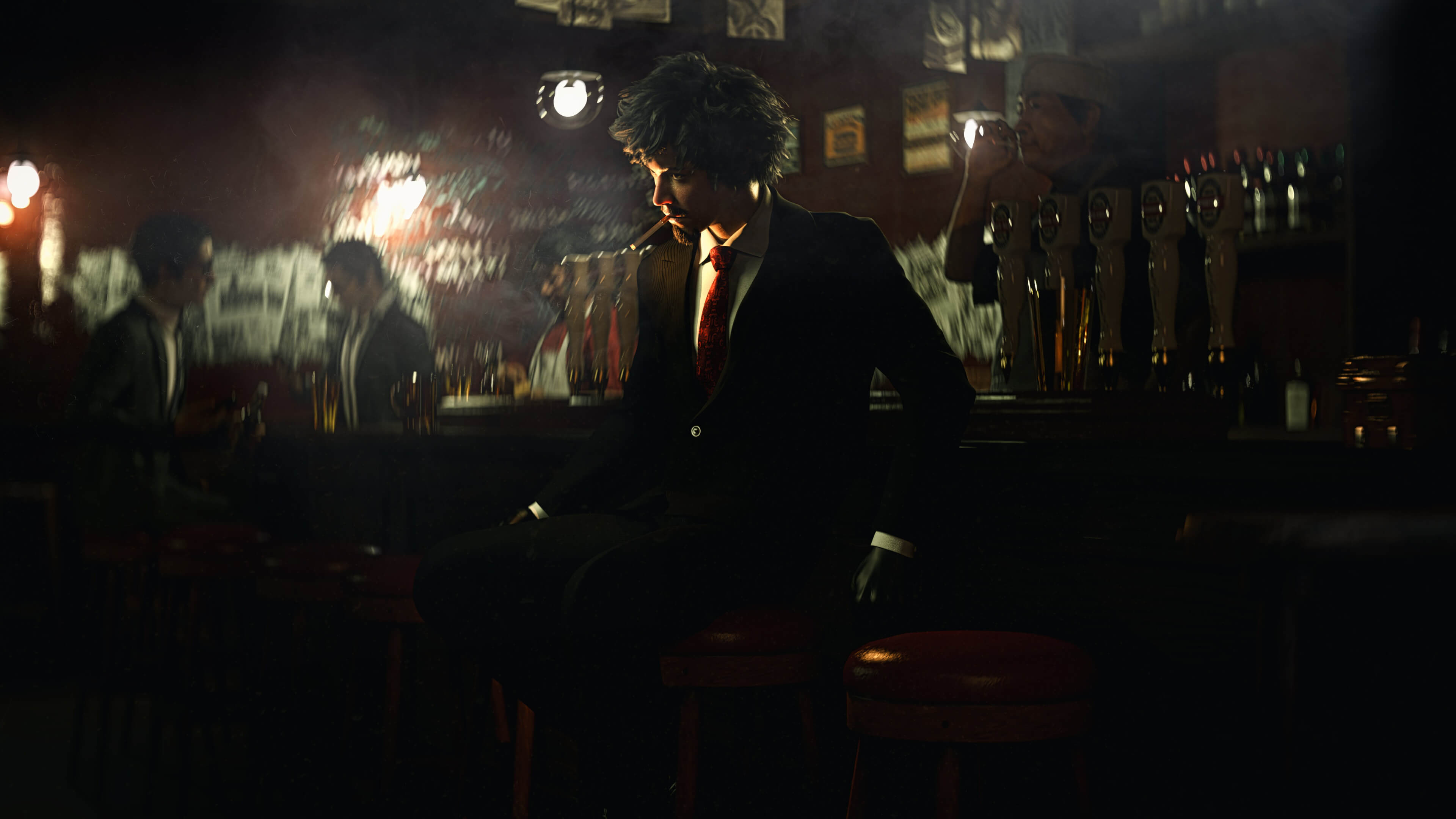 Yakuza Night at the Bar 3D Render, Digital Art by Sisu123