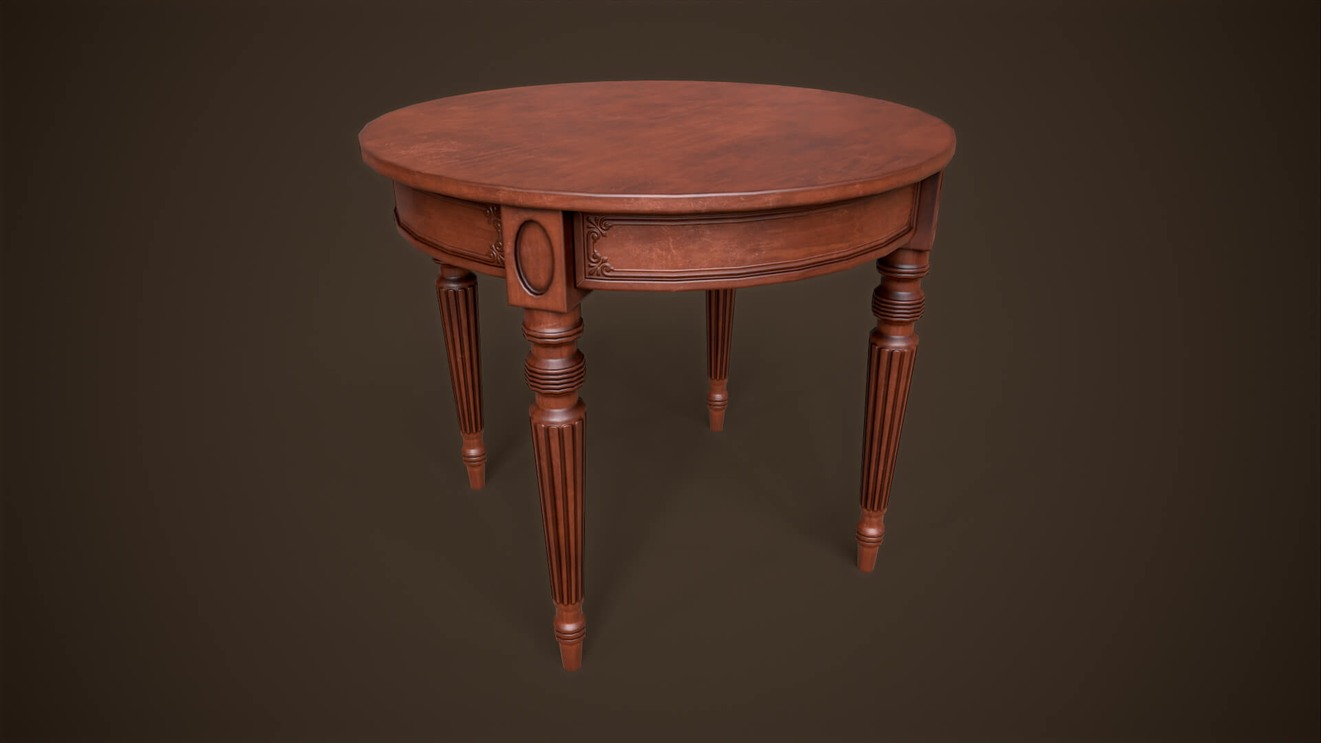 Classic Vintage Round Table - 3D Model by siup