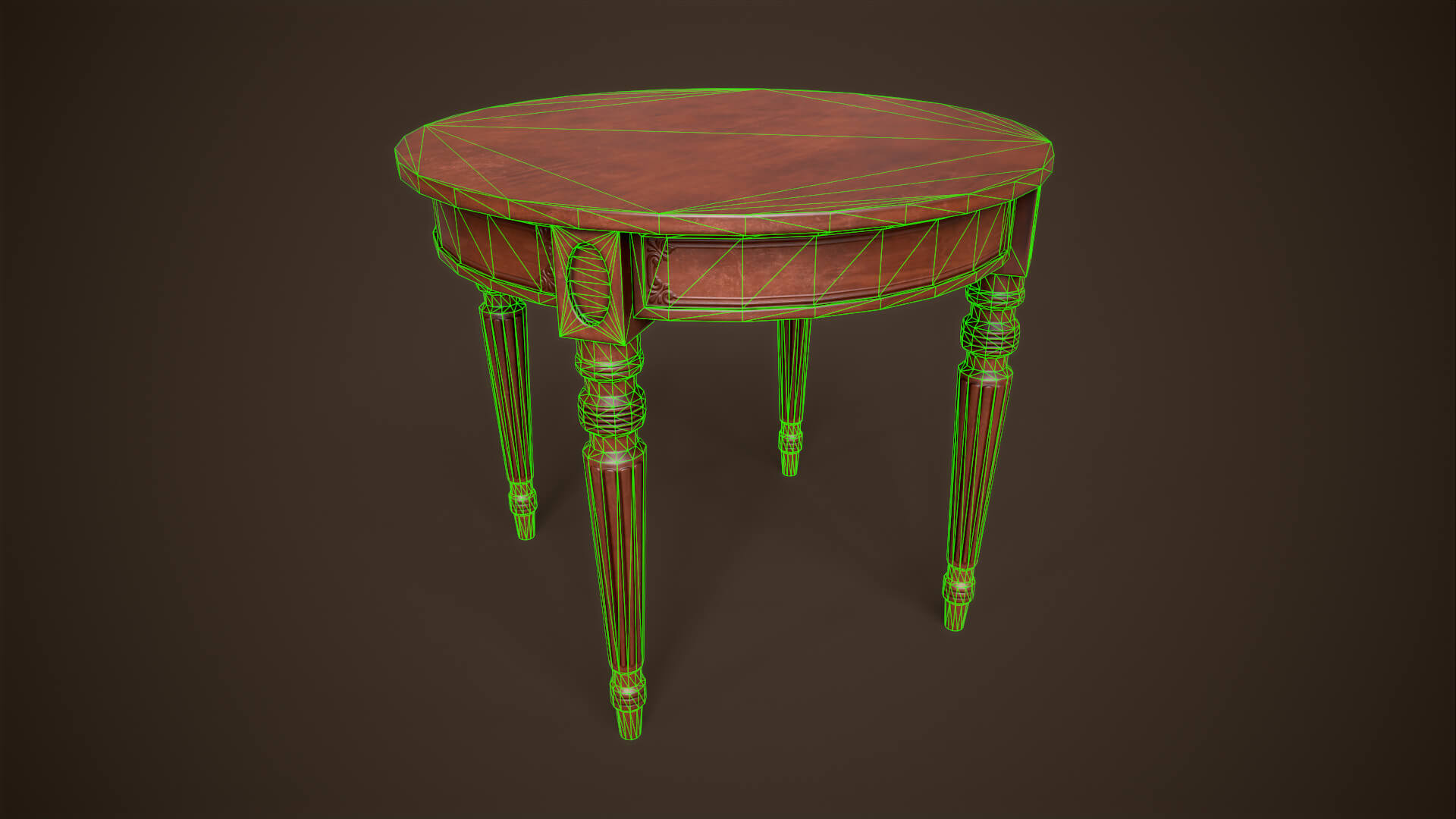 Classic Vintage Round Table - 3D Model by siup