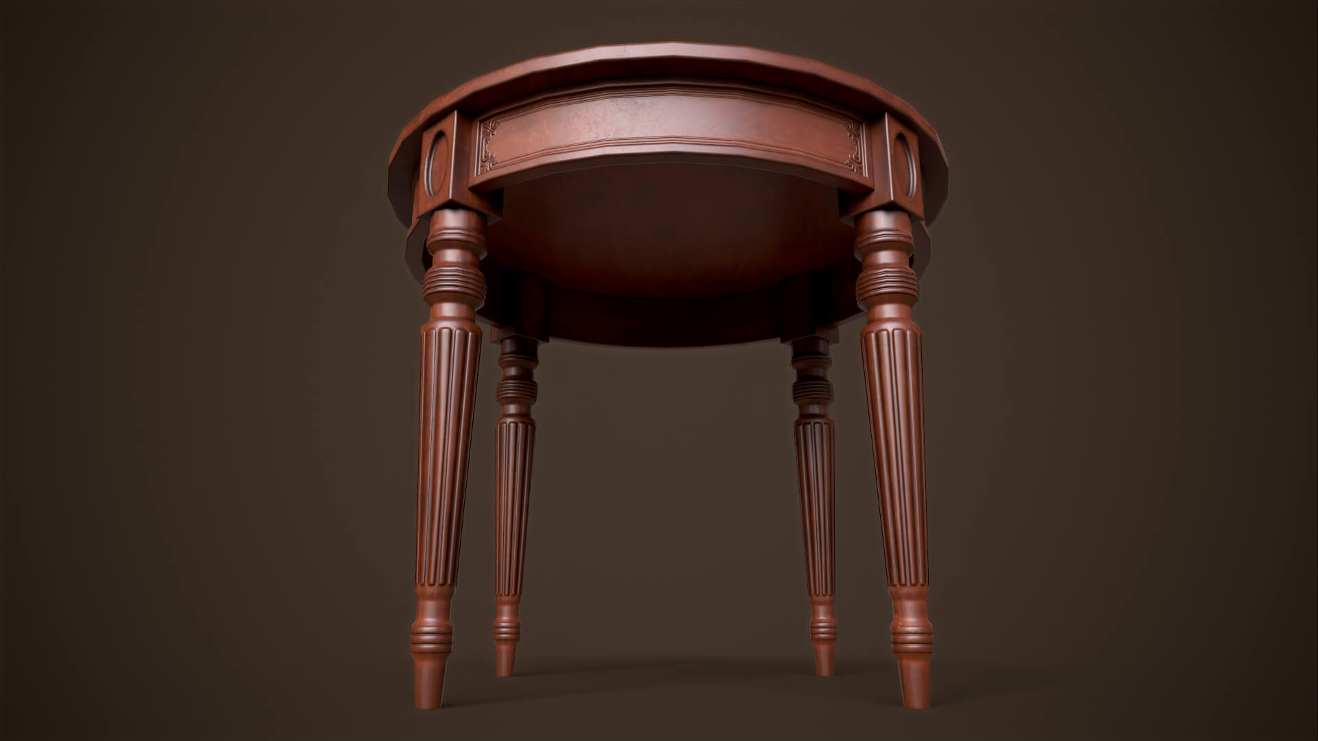 Classic Vintage Round Table - 3D Model by siup