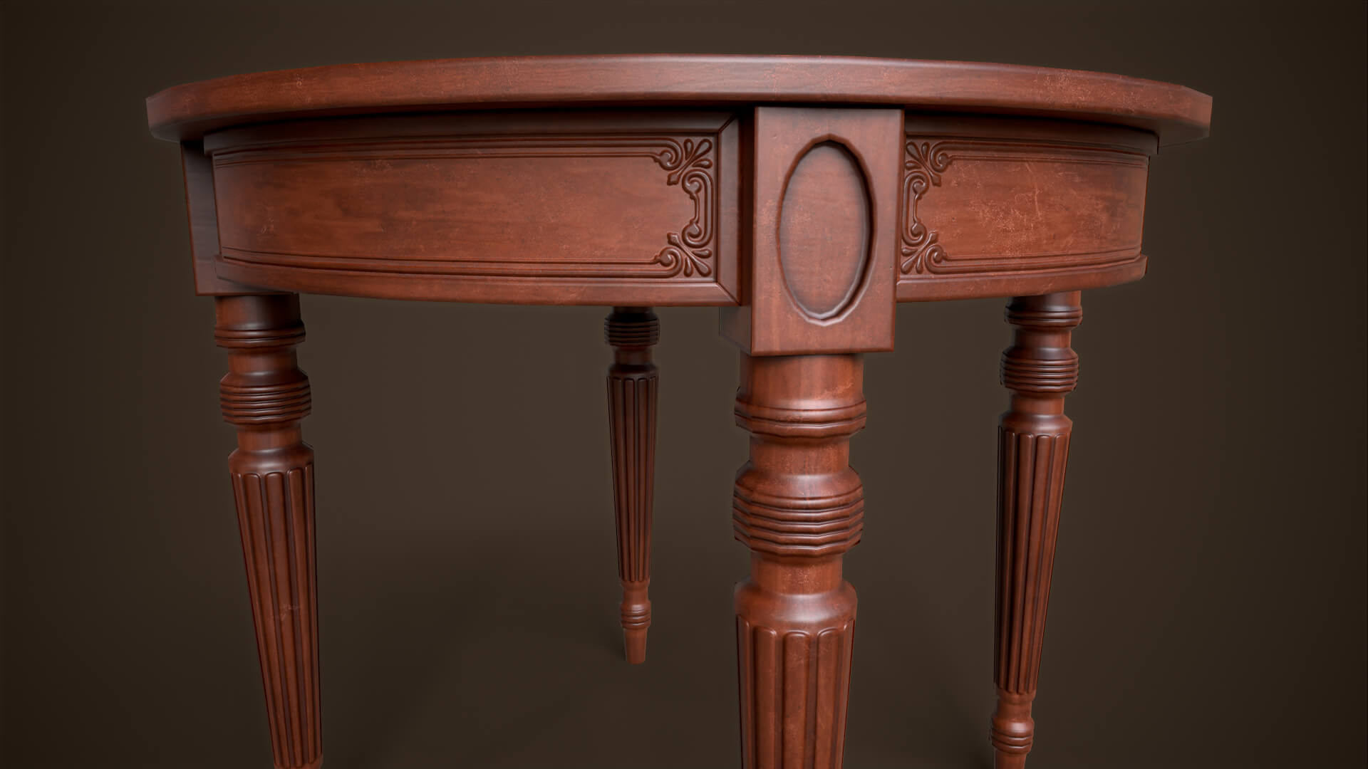Classic Vintage Round Table - 3D Model by siup
