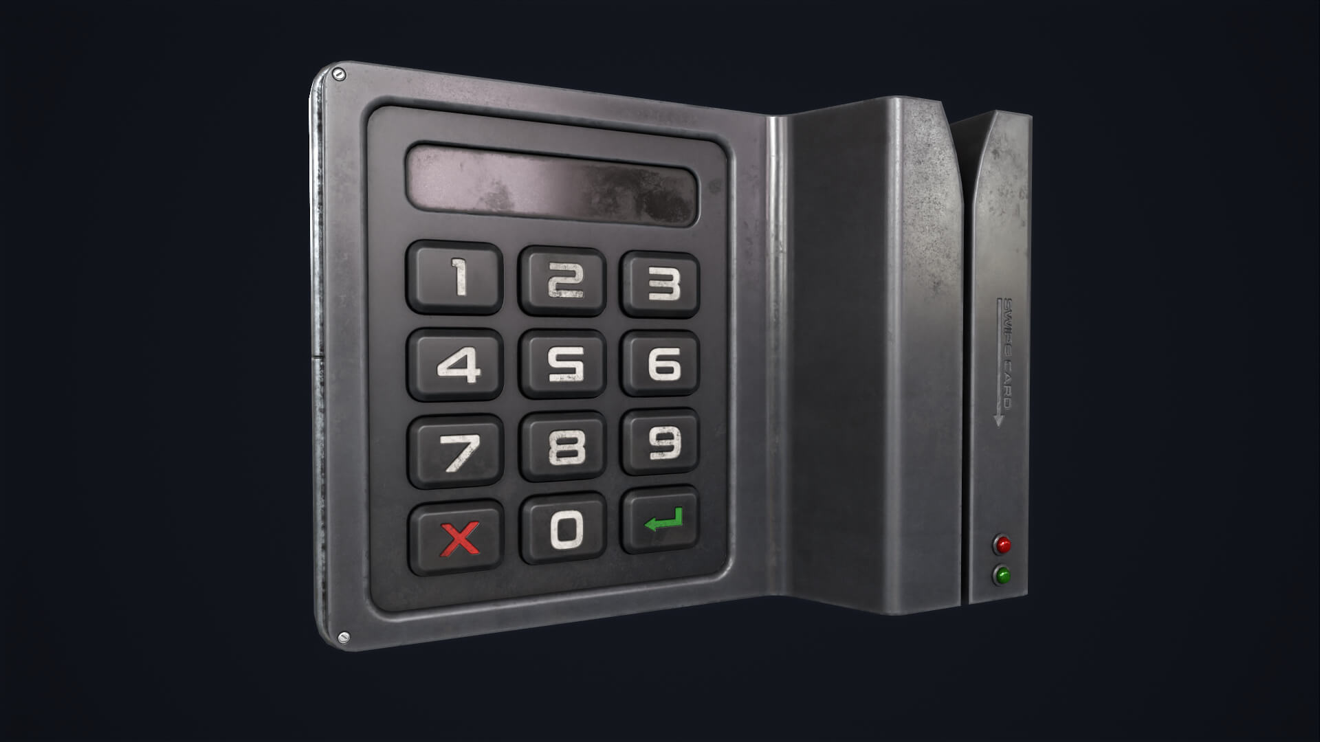 Code Lock and Key Card - 3D Model by siup