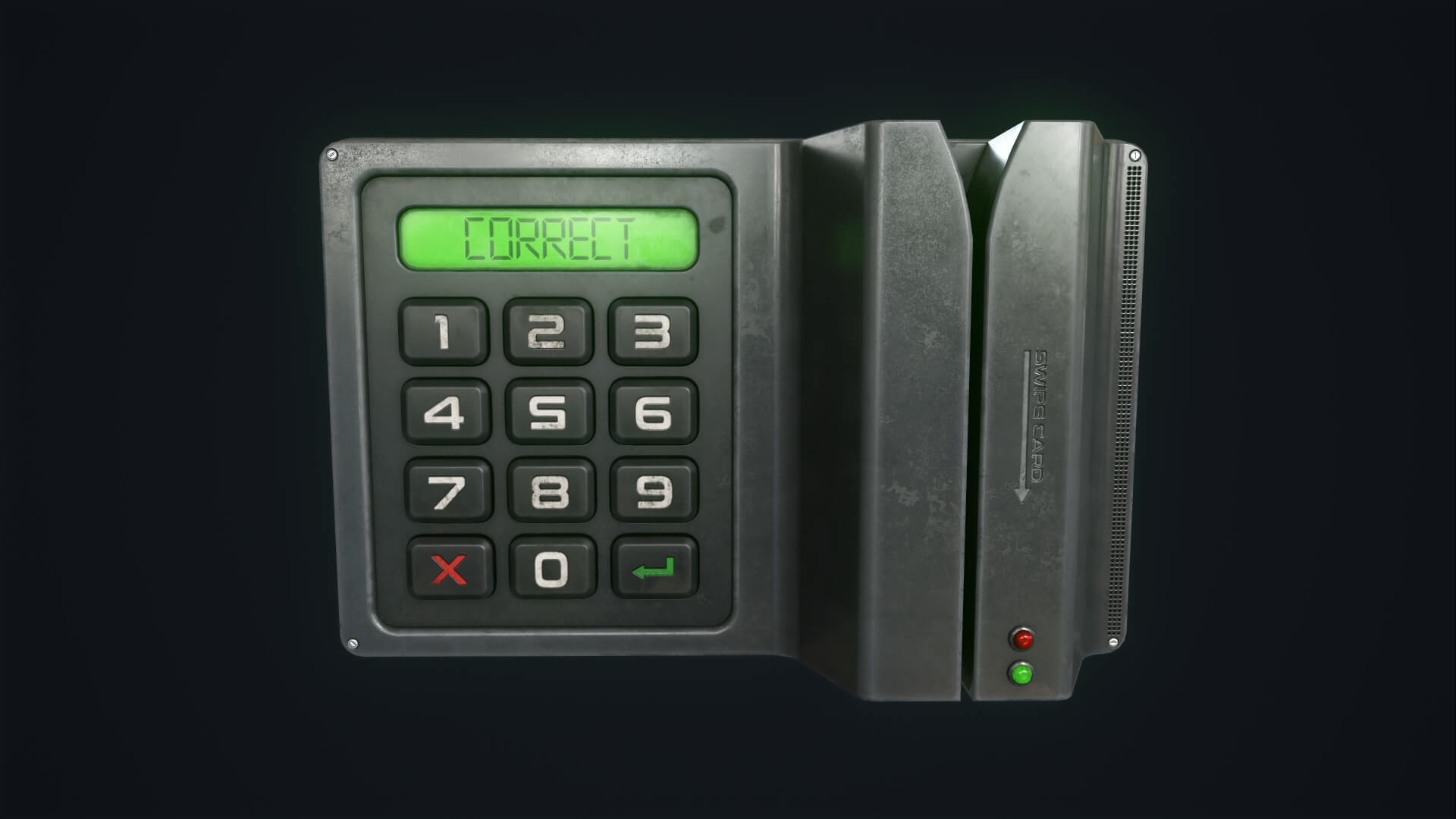 Code Lock and Key Card - 3D Model by siup
