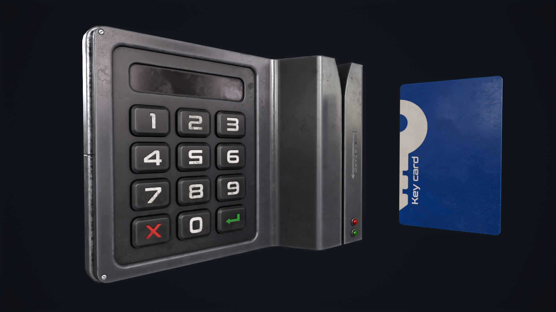 Code Lock and Key Card - 3D Model by siup