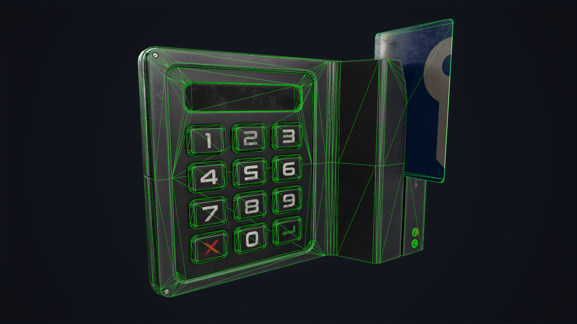 Code Lock and Key Card - 3D Model by siup