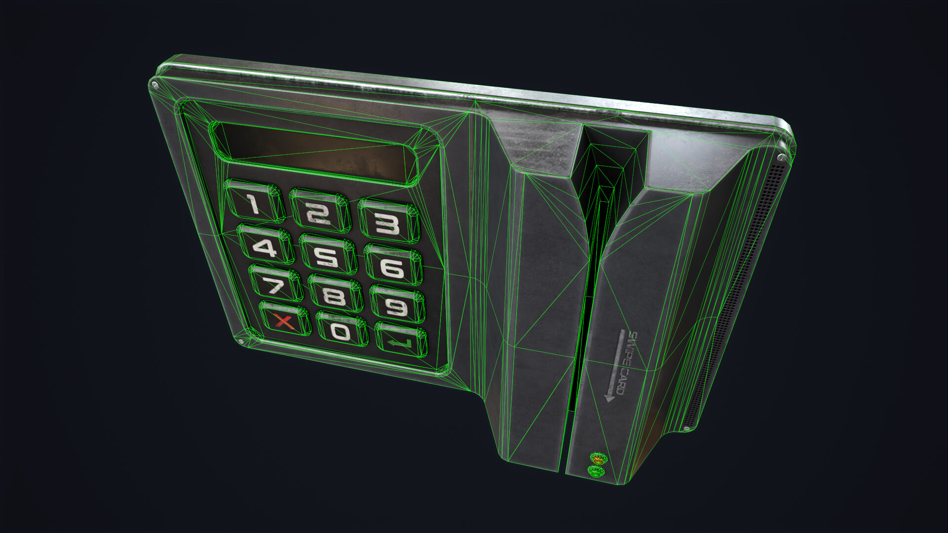 Code Lock and Key Card - 3D Model by siup