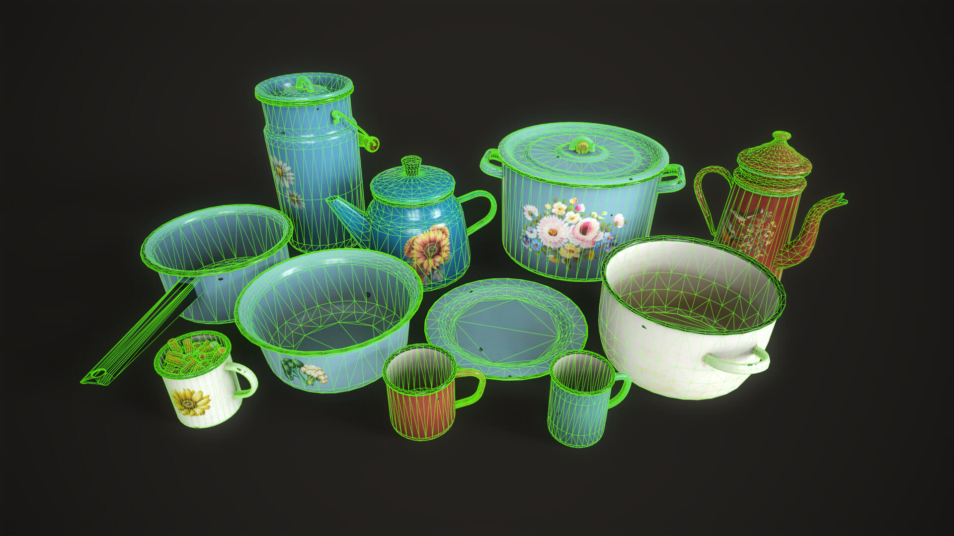 Enamel Tableware - 3D Model by siup