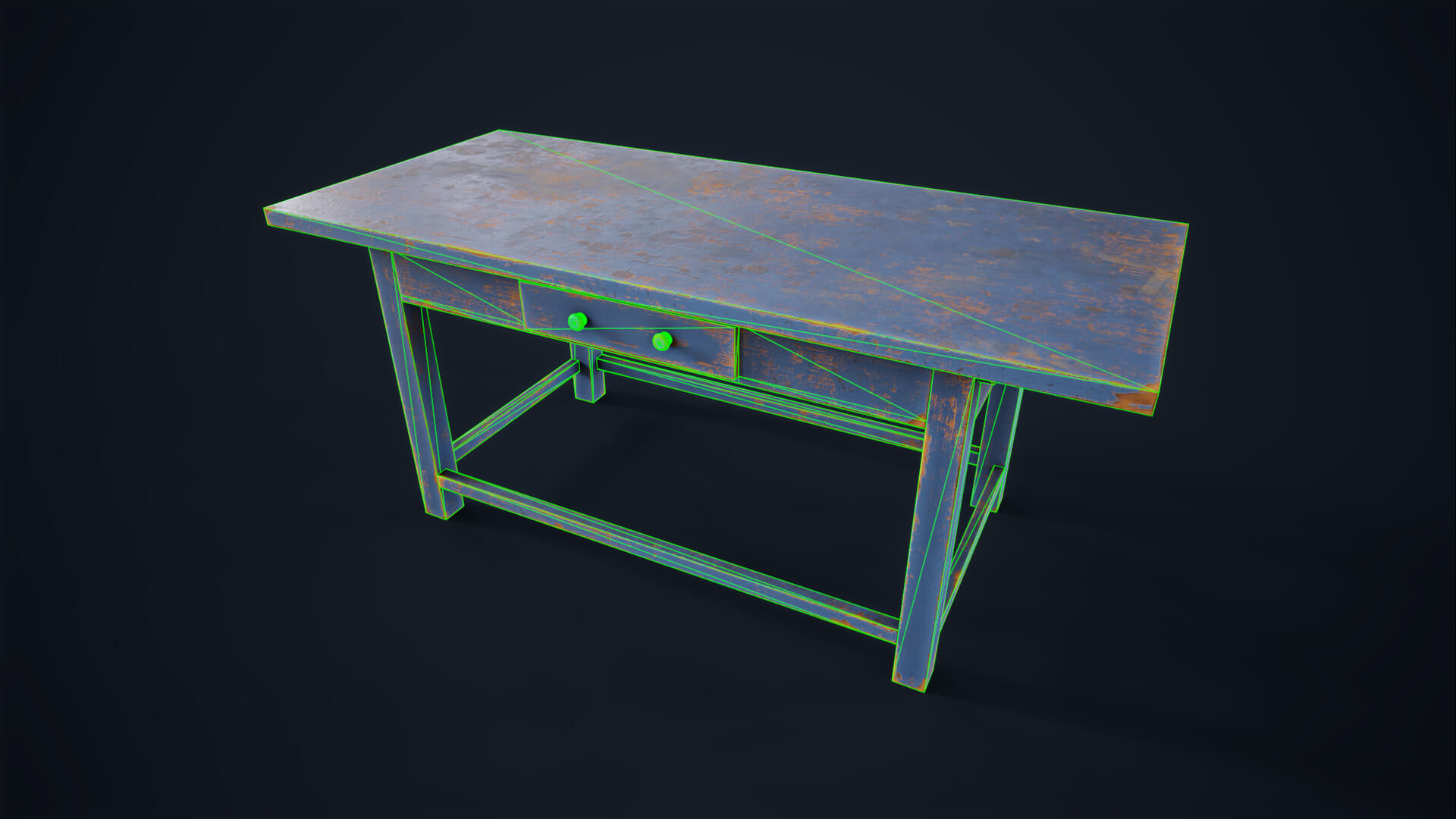 Industrial Work Desk - 3D Model by siup