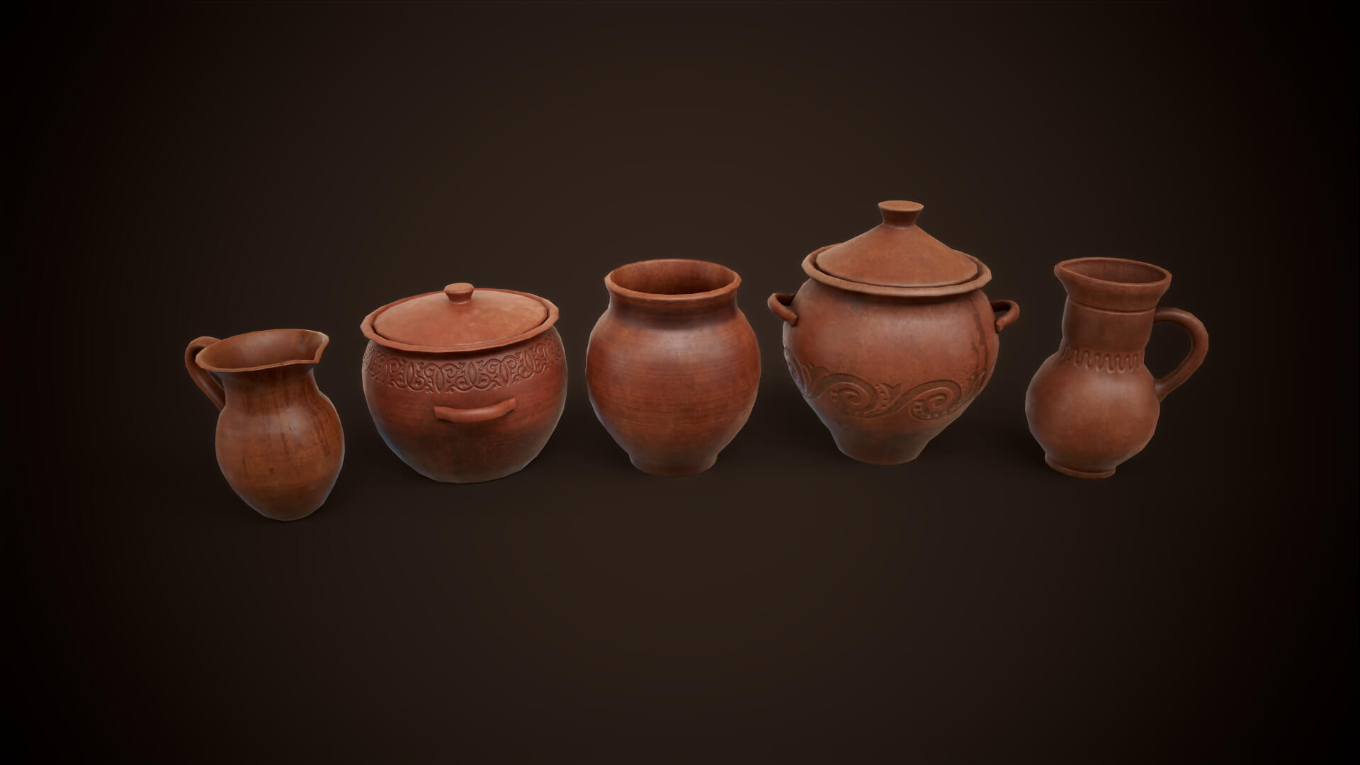 Medieval Clay Tableware Pack - 3D Model by siup